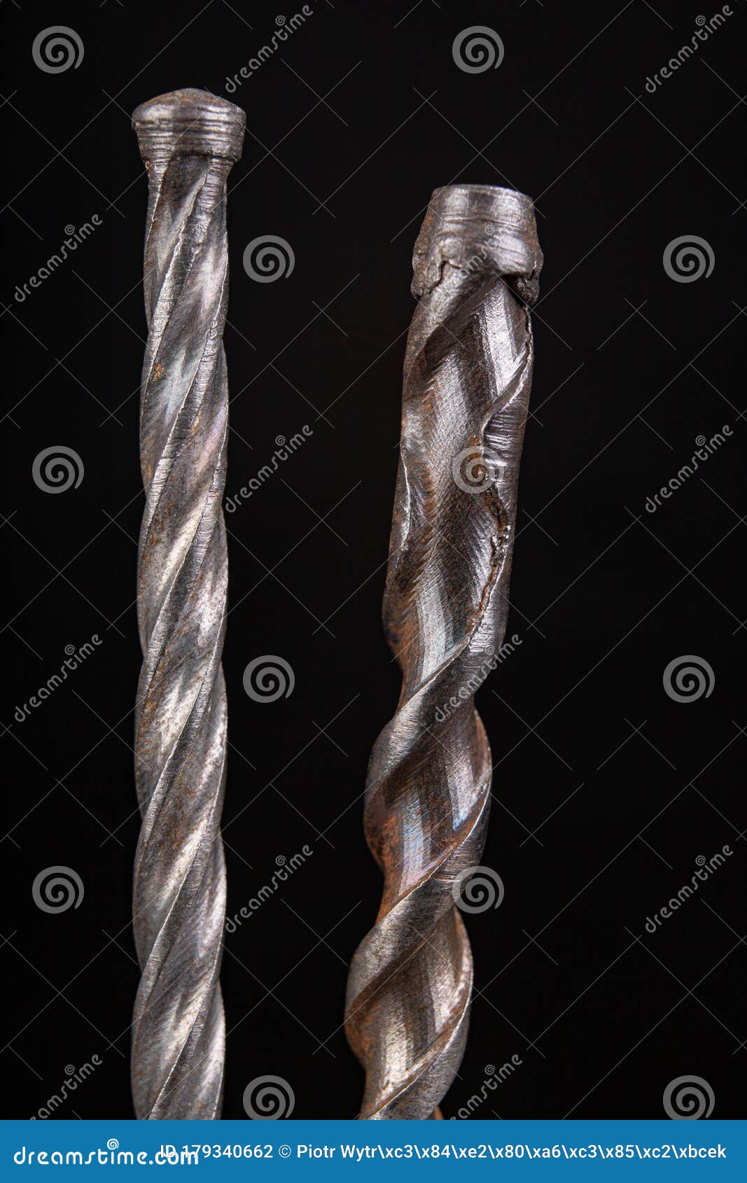 Construction Sintered Carbide Drills Damaged. Worn Out Tools for ...