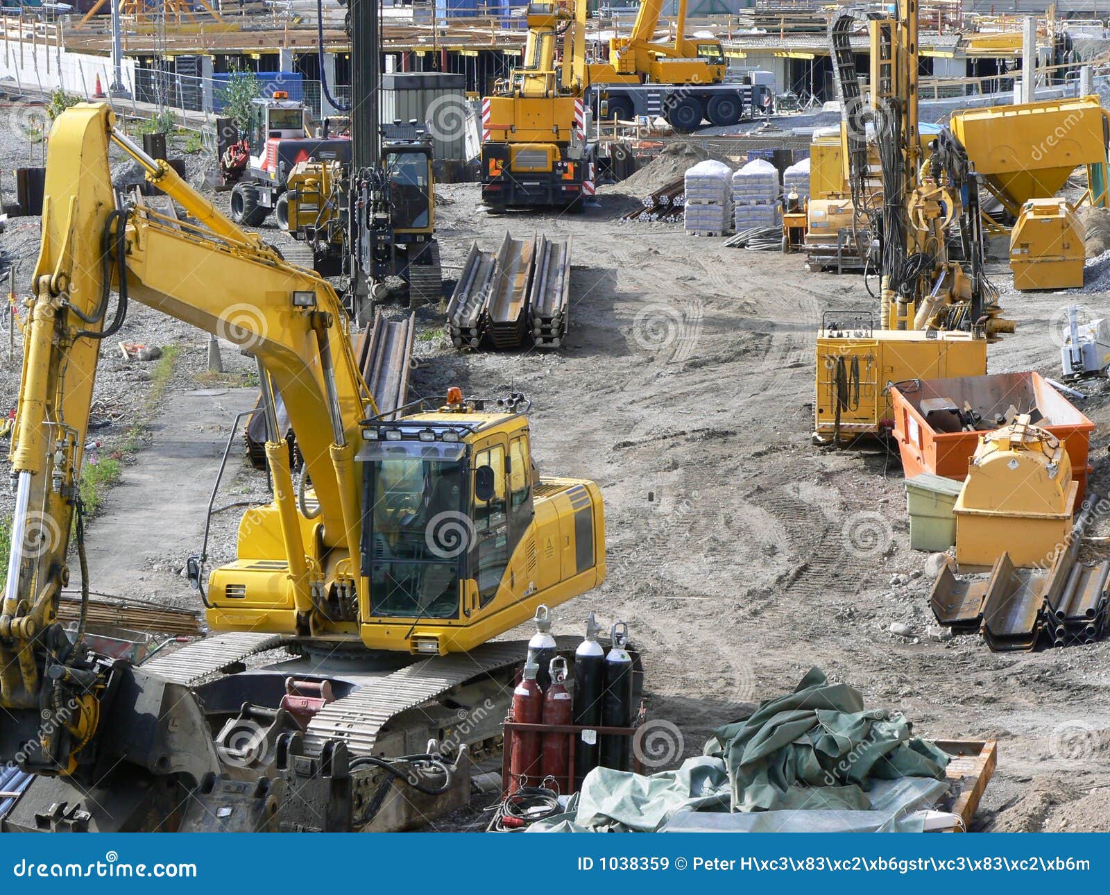 Construction site stock image. Image of areas, build, machine - 1038359
