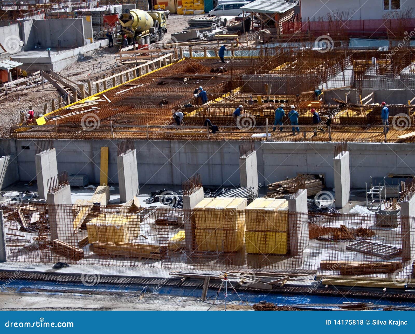 Construction site stock photo. Image of wall, machinery - 14175818