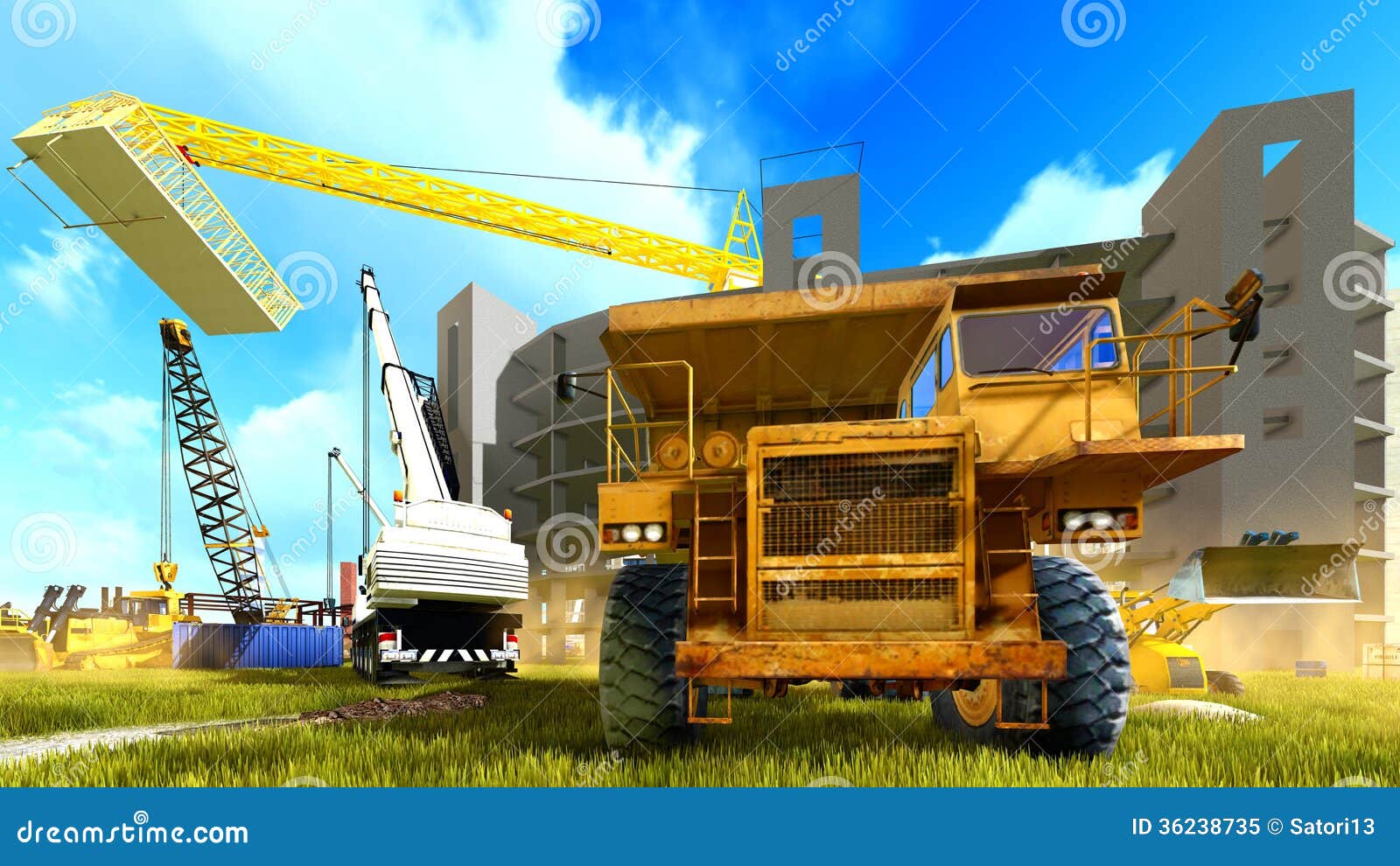Construction site stock illustration. Illustration of cement - 36238735