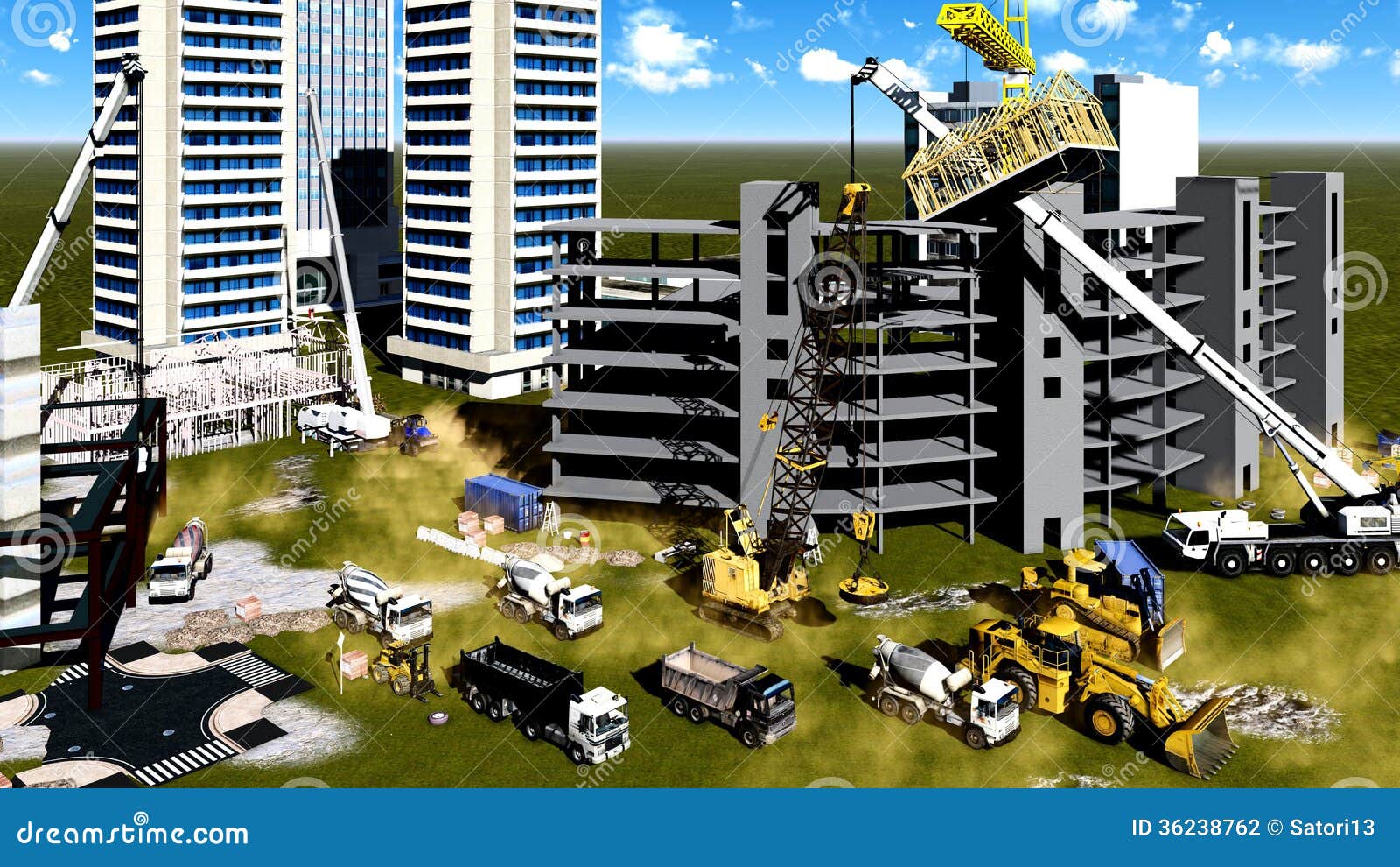 Construction site stock illustration. Illustration of concrete - 36238762