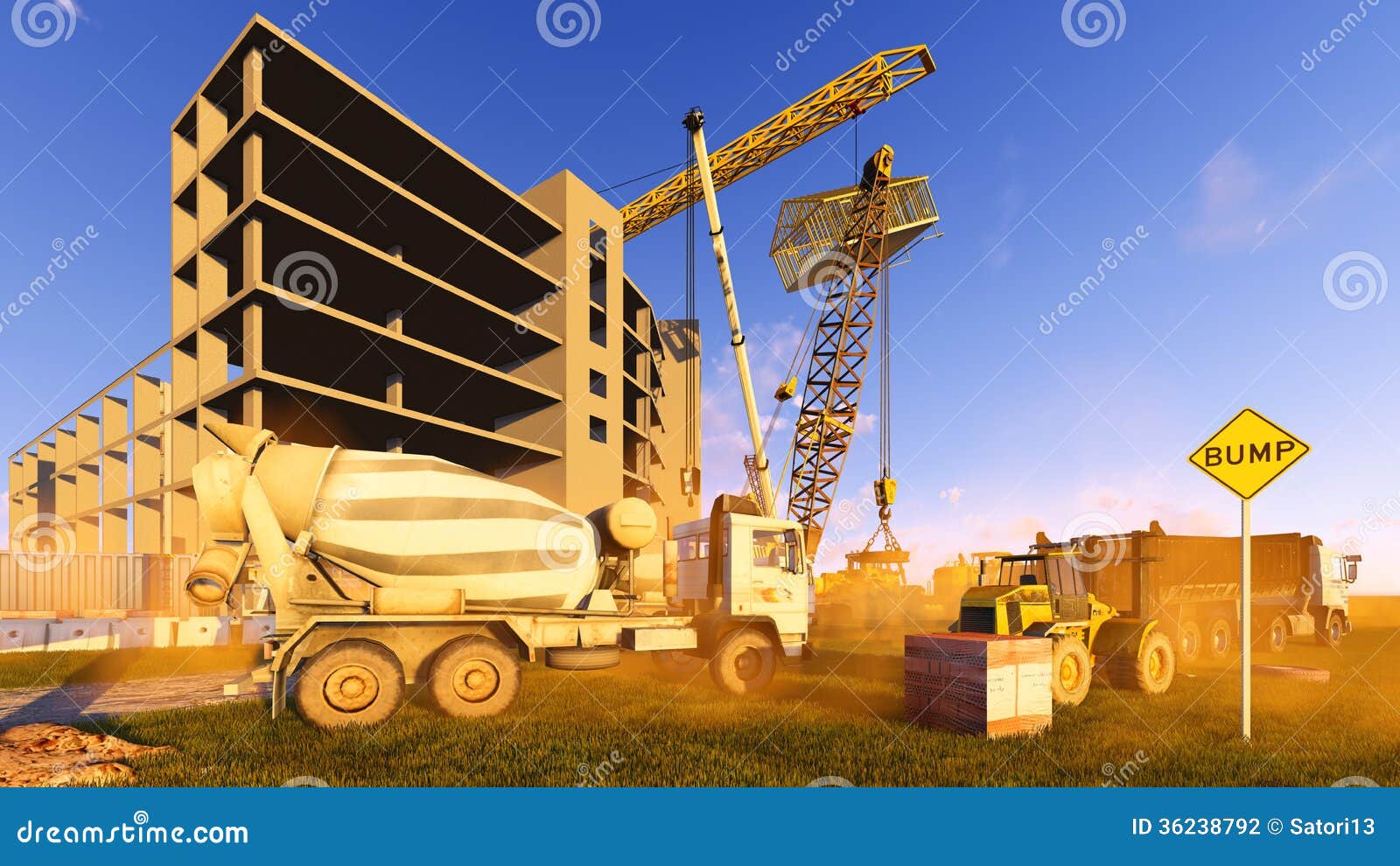 Construction site stock illustration. Illustration of city - 36238792
