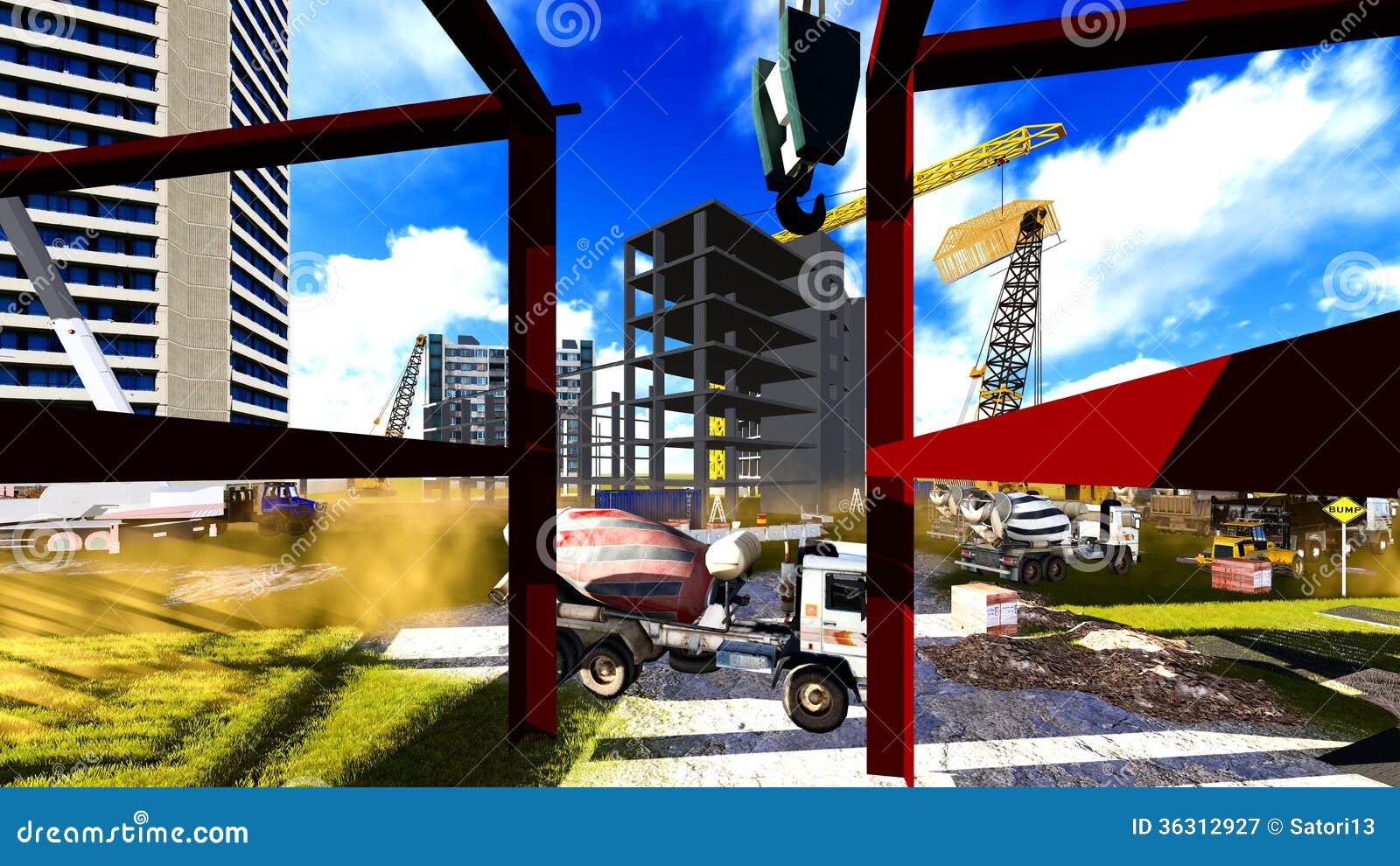 Construction site stock illustration. Illustration of business - 36312927