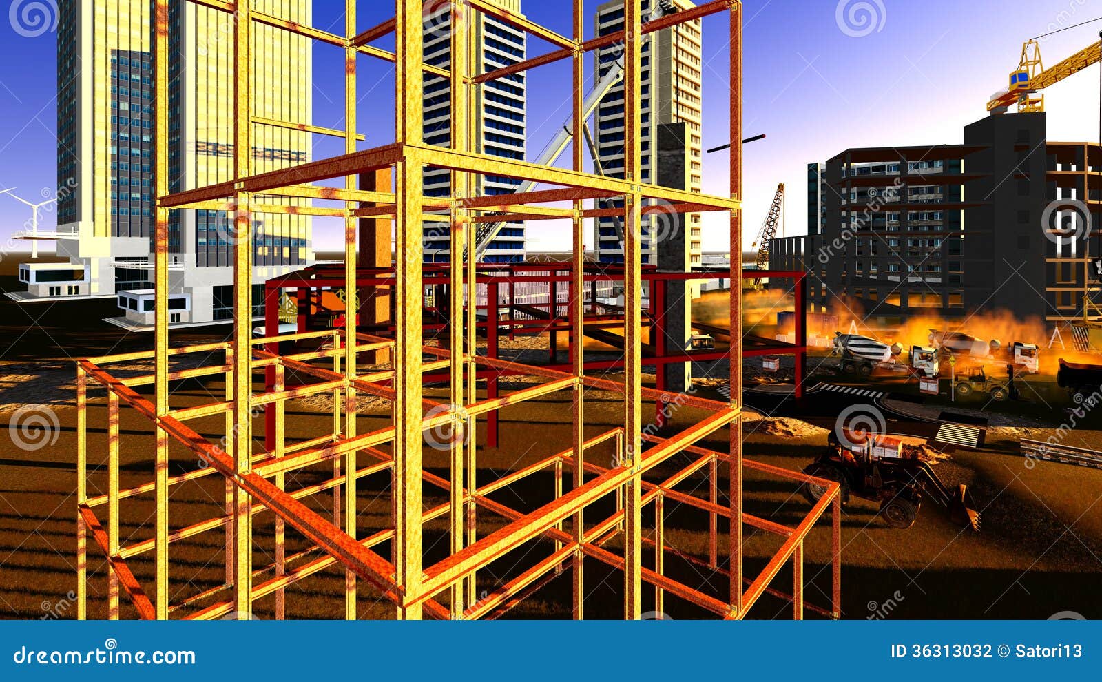 Construction site stock photo. Image of grass, estate - 36313032