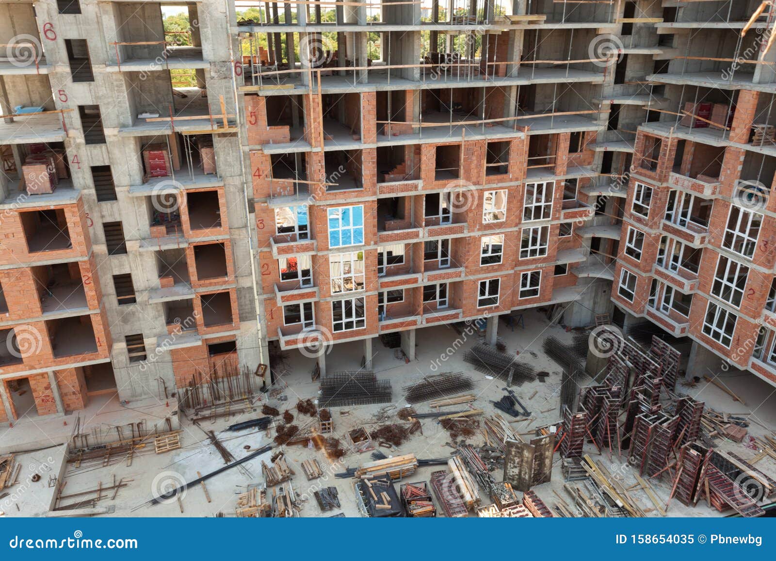 Construction Site of an Apartment Building Stock Image - Image of ...