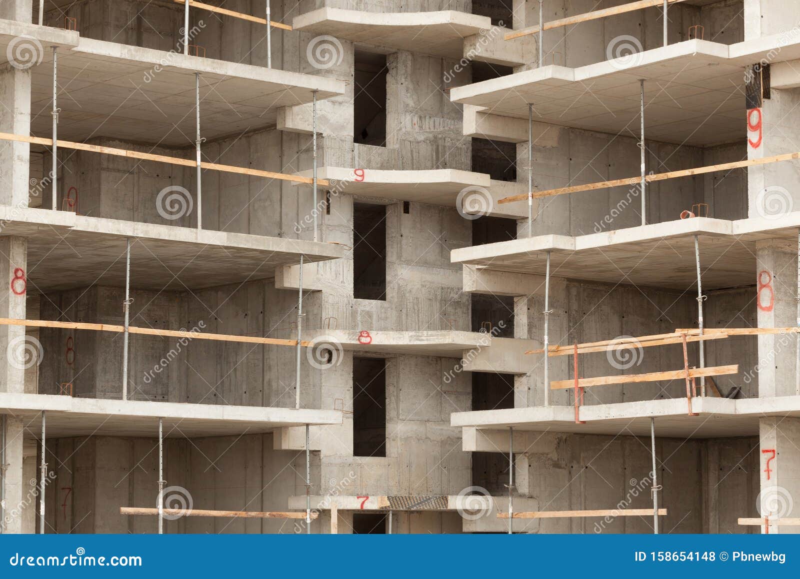 Construction Site of an Apartment Building Stock Photo - Image of ...