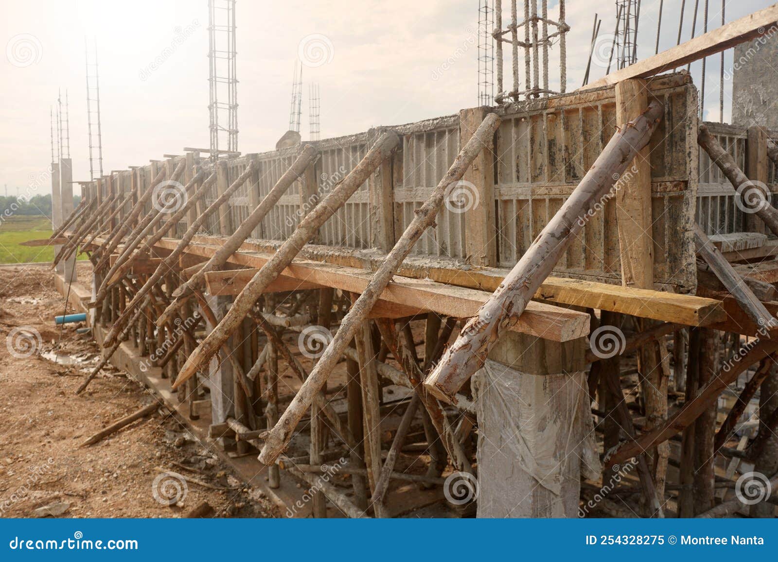 Concrete Beam Formwork and Supporting the Beam on Construction Site ...