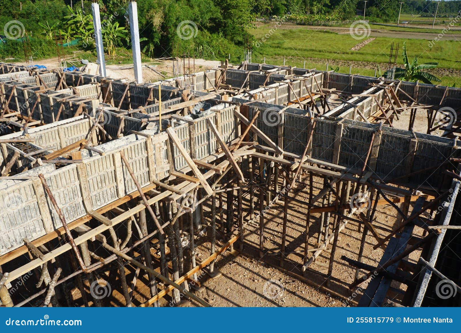 Bonding of Reinforcement, Making Formwork, Timbering on Construction ...