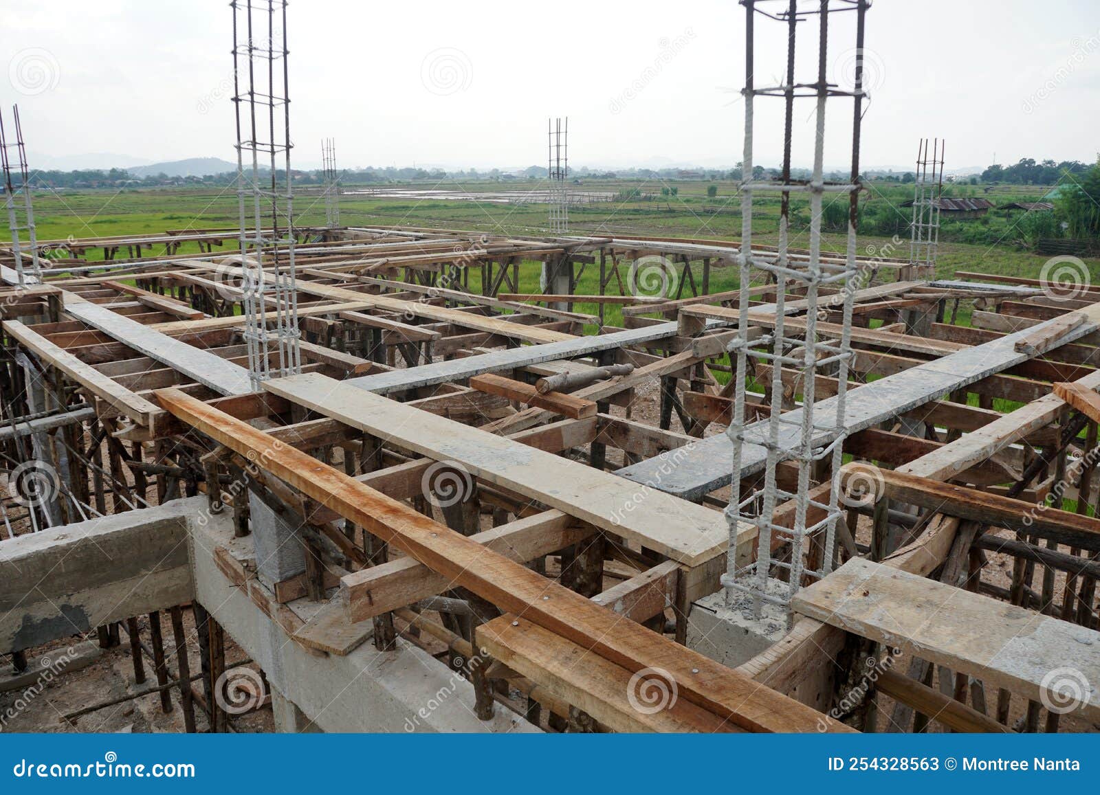 Preparation of Scaffolding for Assembling the Second Floor Concrete ...