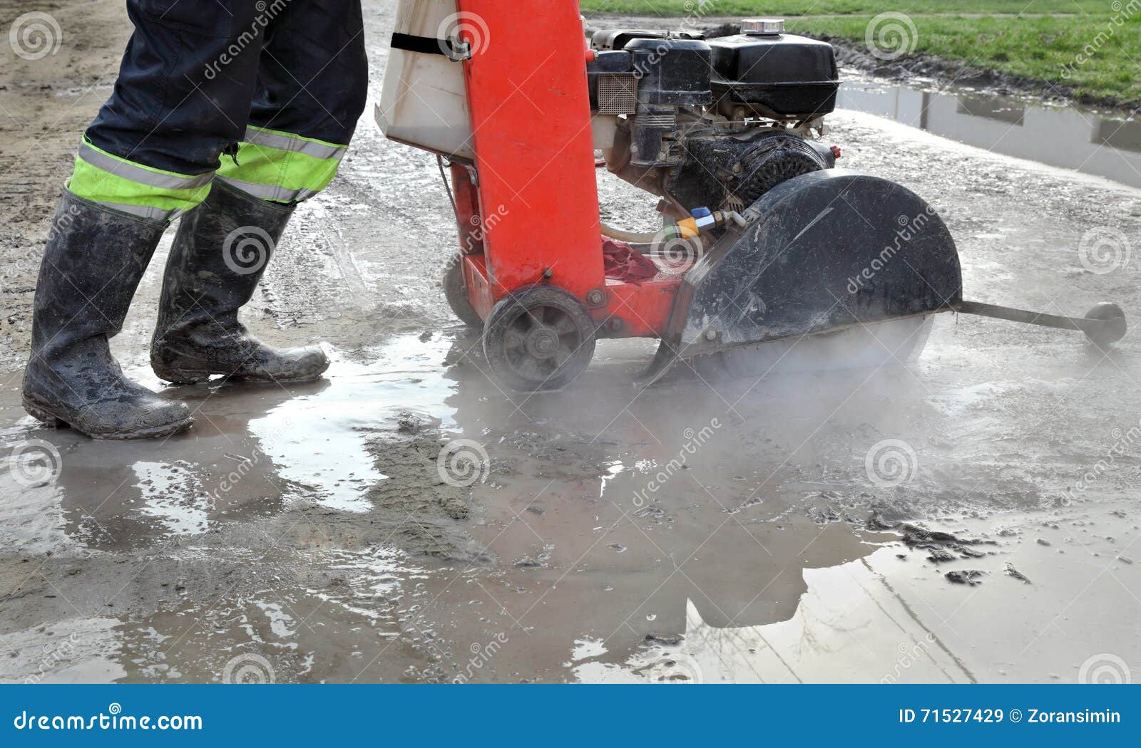 Construction Site, Asphalt Cutting Tool at Road Construction Sit Stock ...