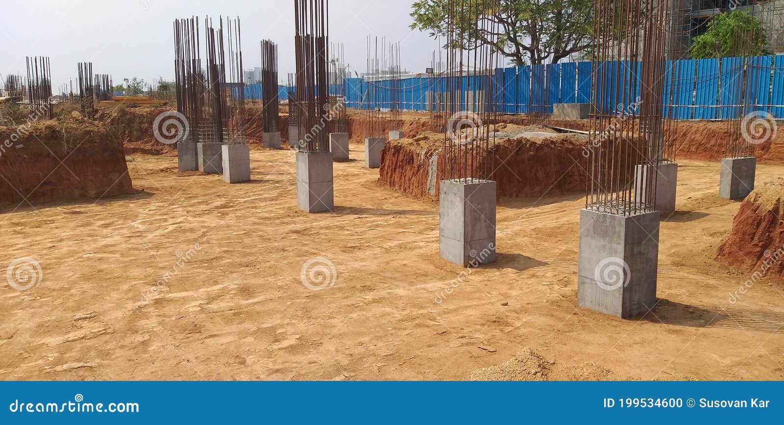 In a Construction Site, Back Filling is Going on in Excavation Pit ...