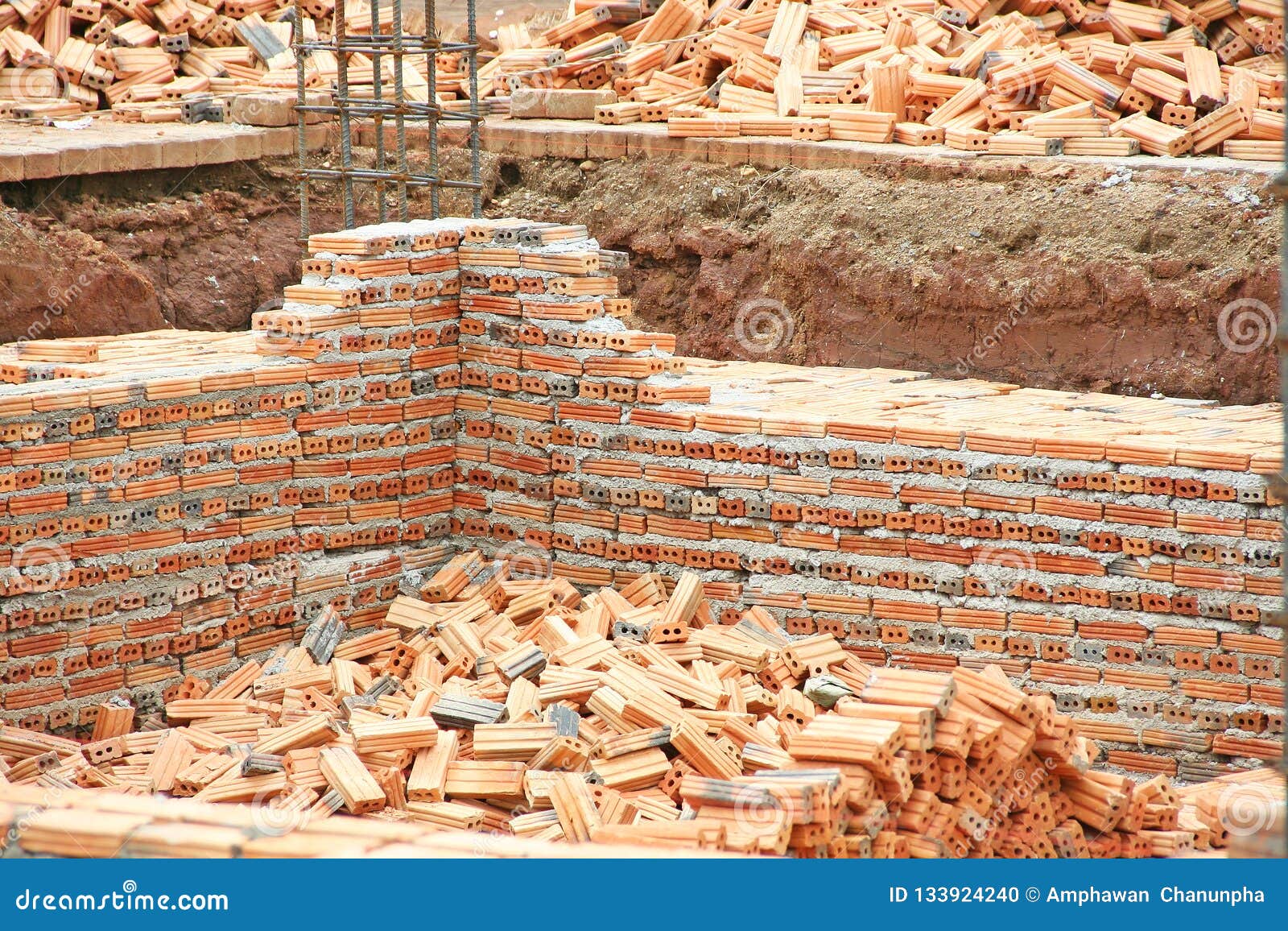 Construction Site Background Stock Photo - Image of bricklaying ...