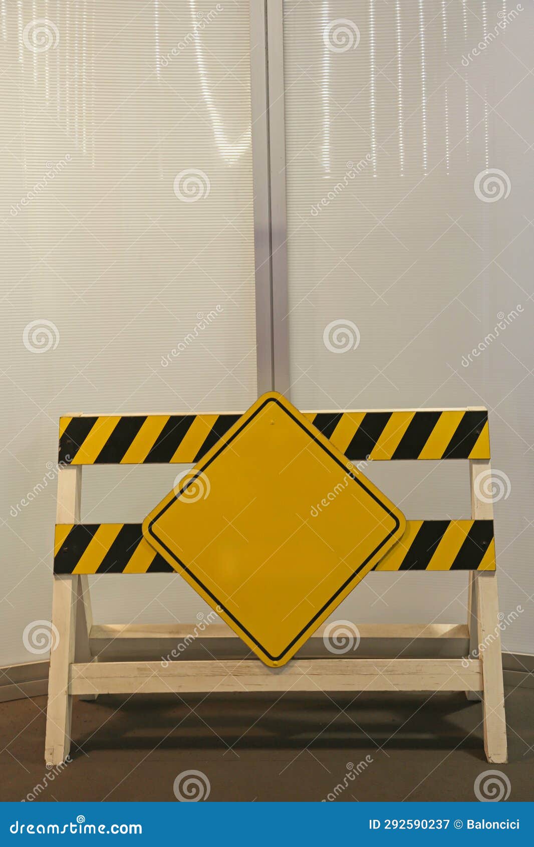 Construction Site Barrier Sign Stock Image - Image of empty, sign ...
