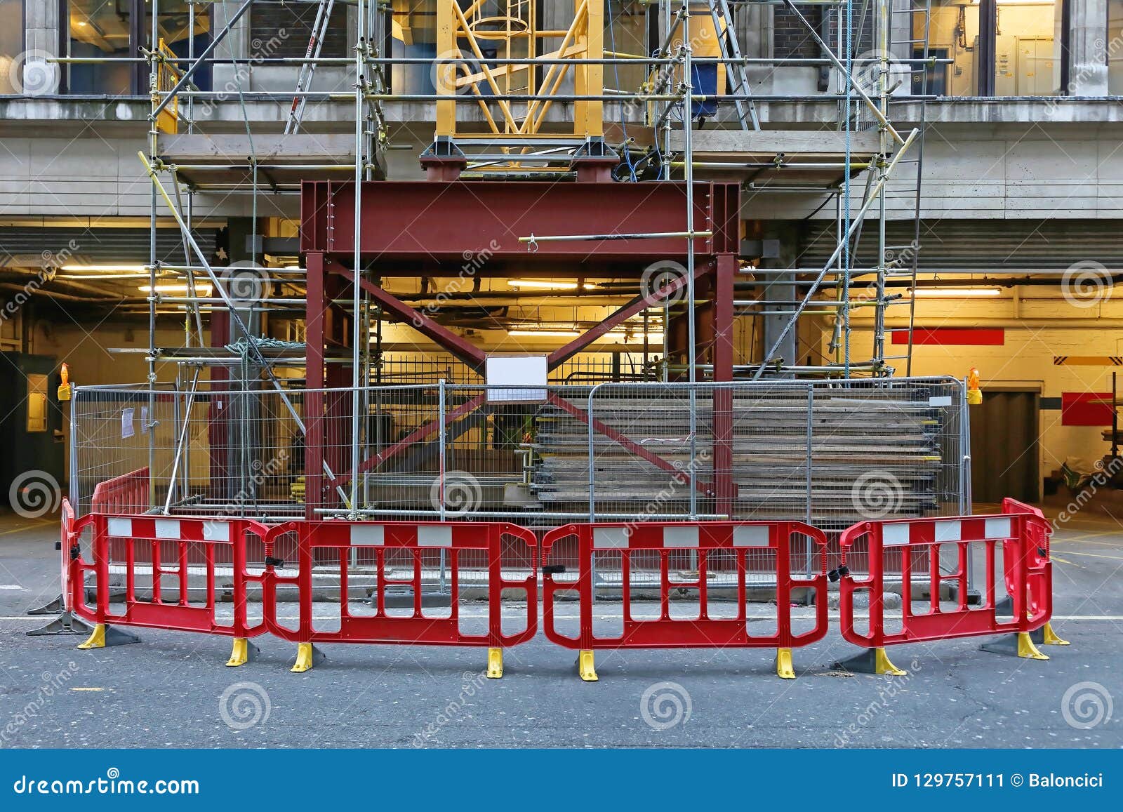 Construction Site Barrier stock image. Image of safety - 129757111