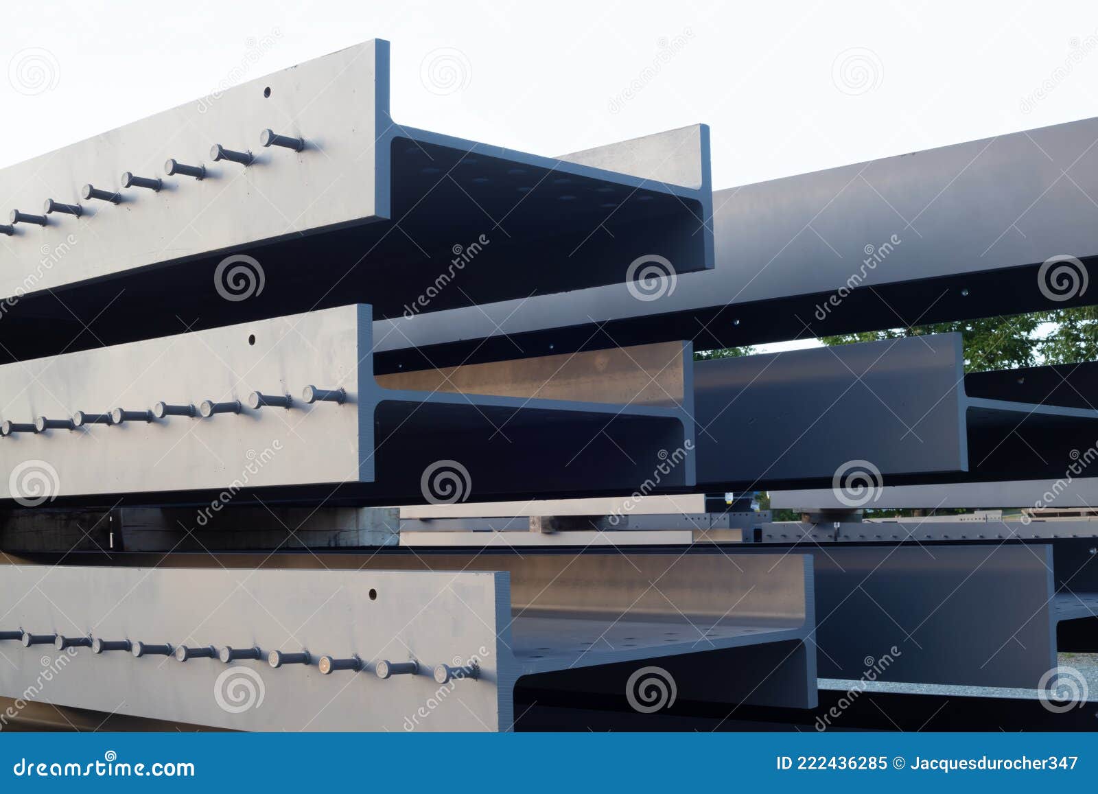 Construction Site Beams Stack H-beam Metal Structure Stock Image ...