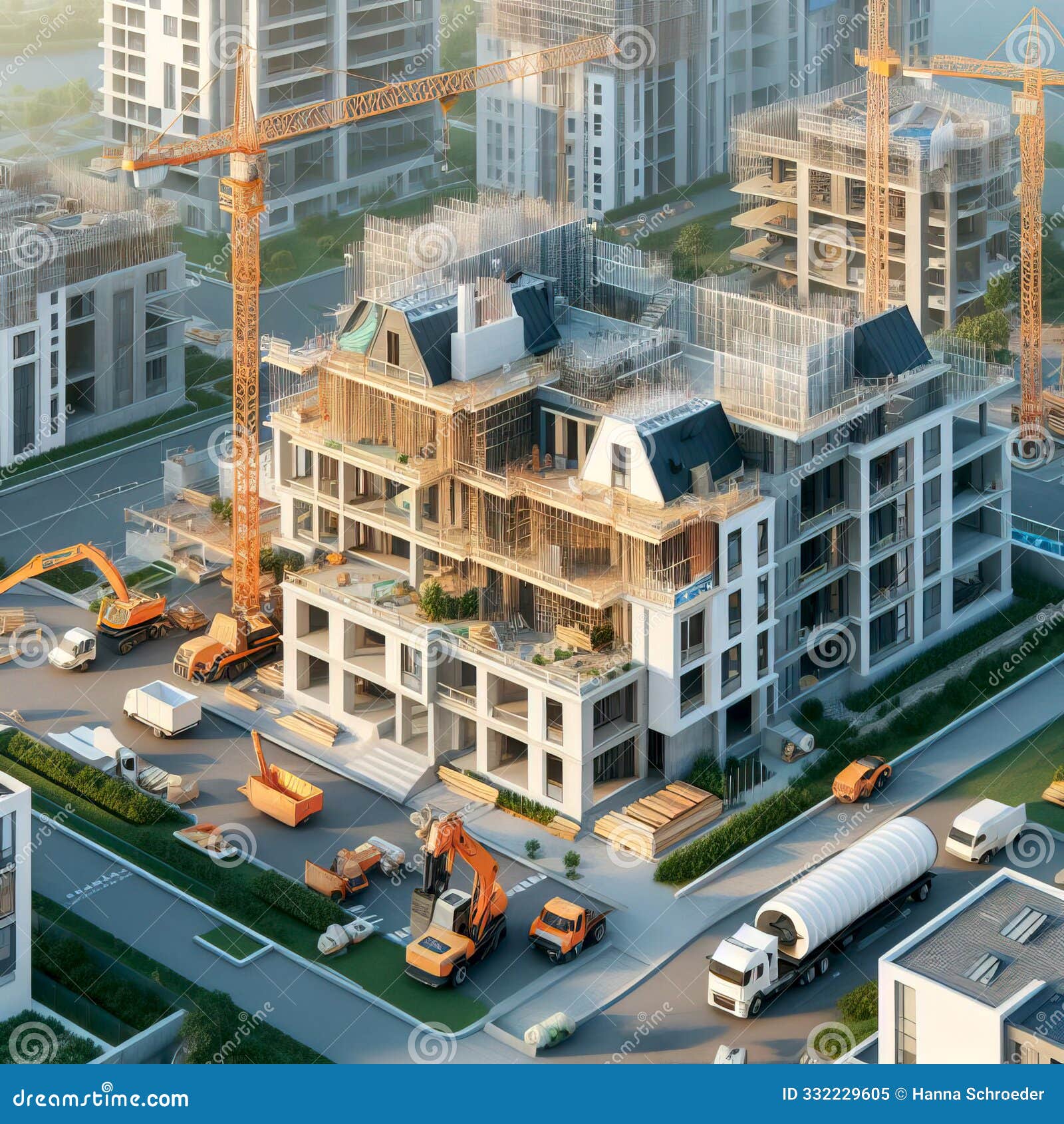 Construction Site Behind House Under Construction and Construction ...