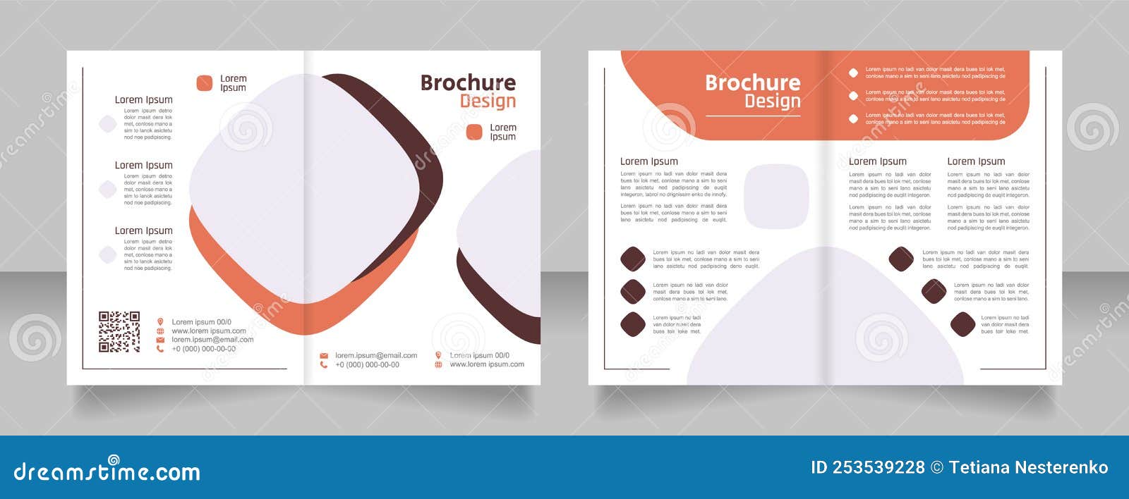 Construction Site Bifold Brochure Template Design Stock Vector ...