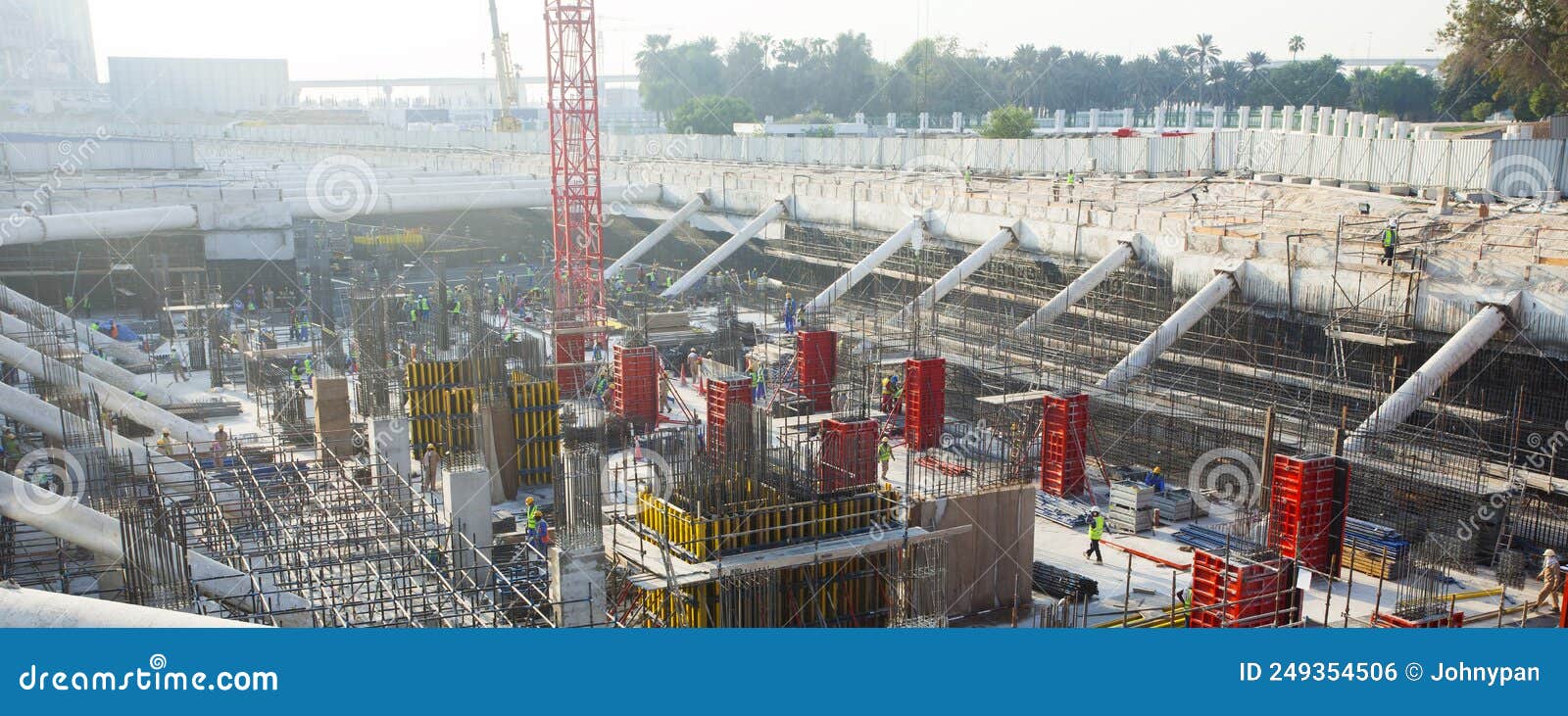 Construction Site for Big Building Foundation Stock Photo - Image of ...