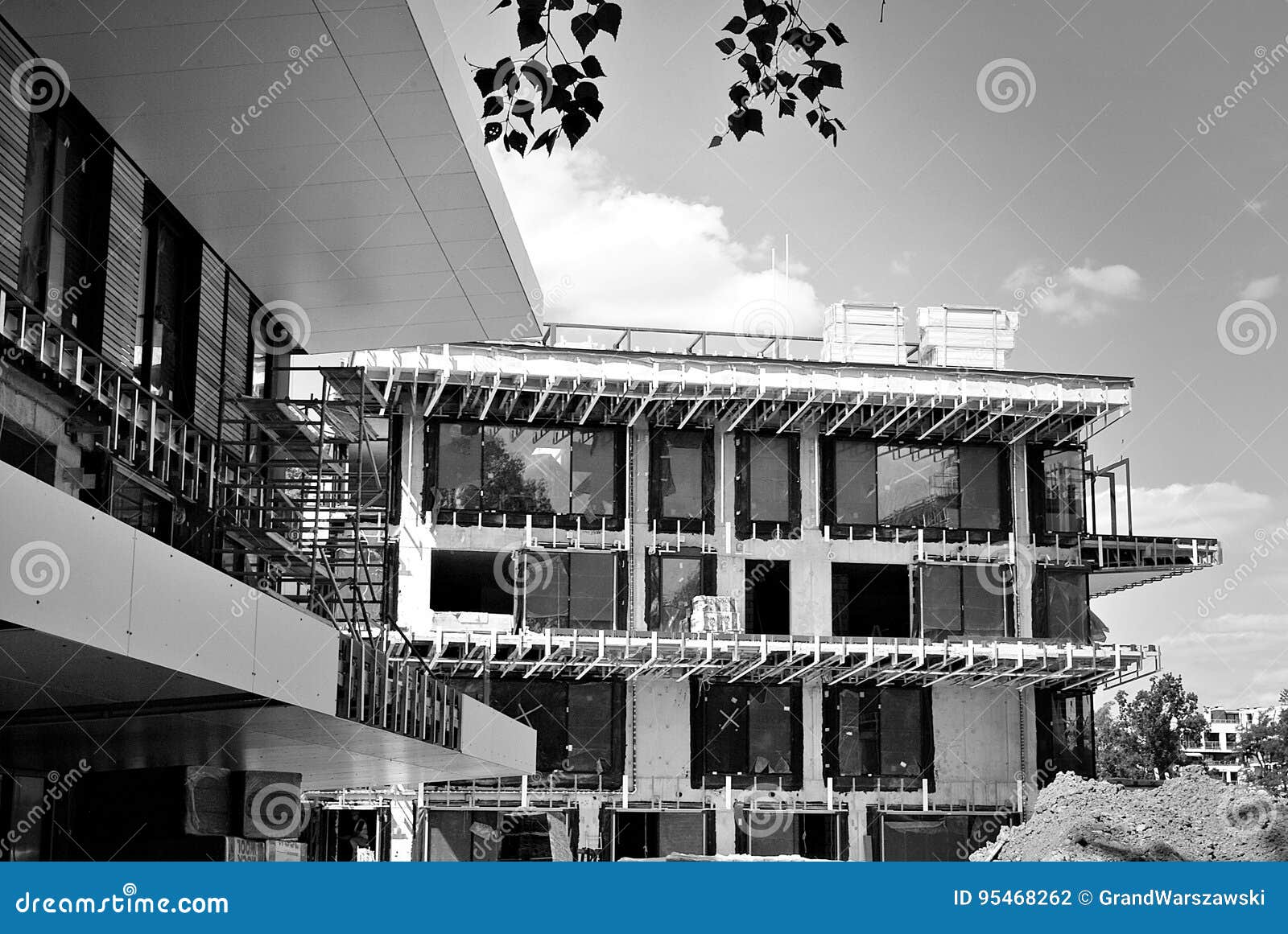 Construction Site.Black and White. Stock Photo - Image of engineering ...