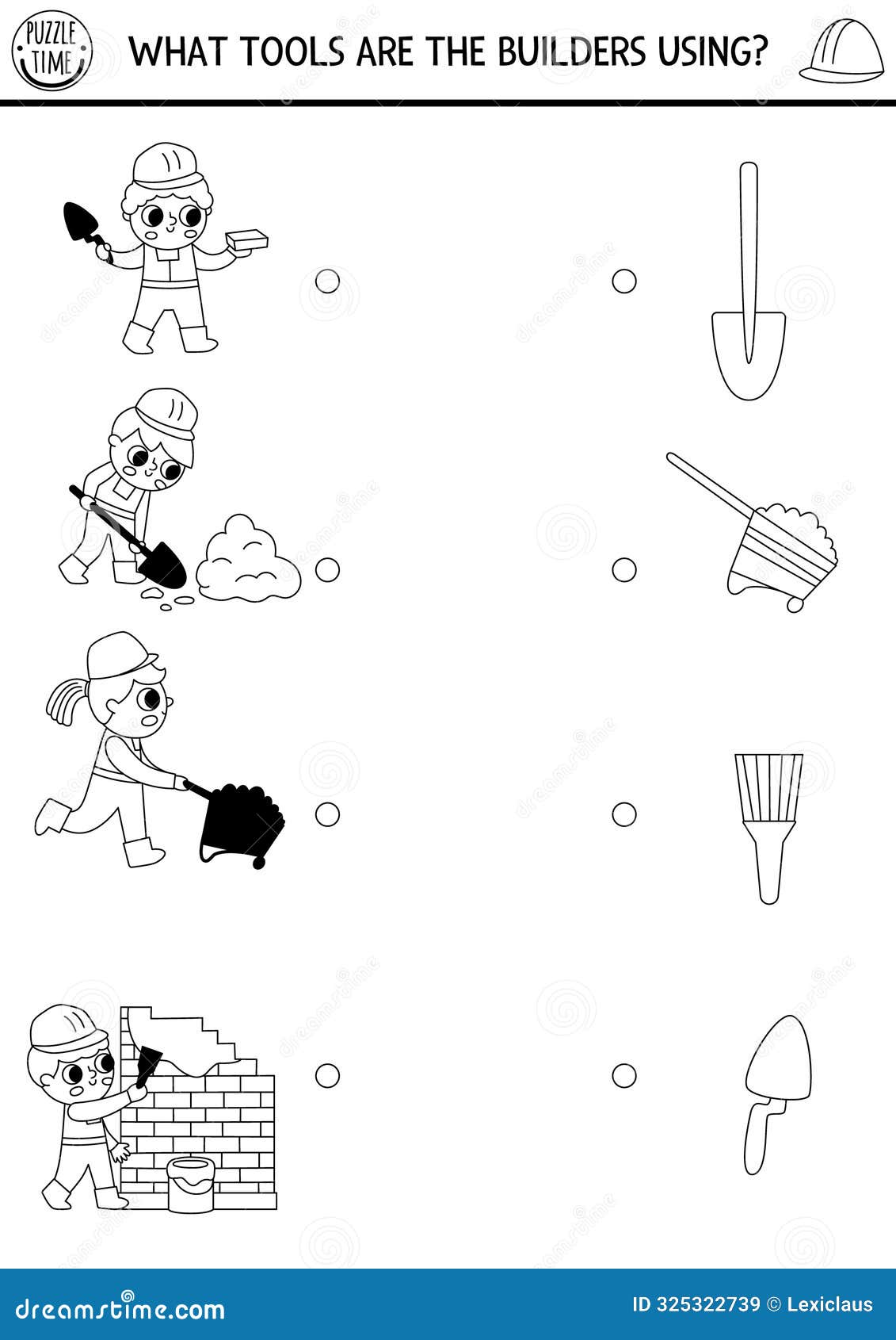 Construction Site Black and White Shadow Matching Activity with ...