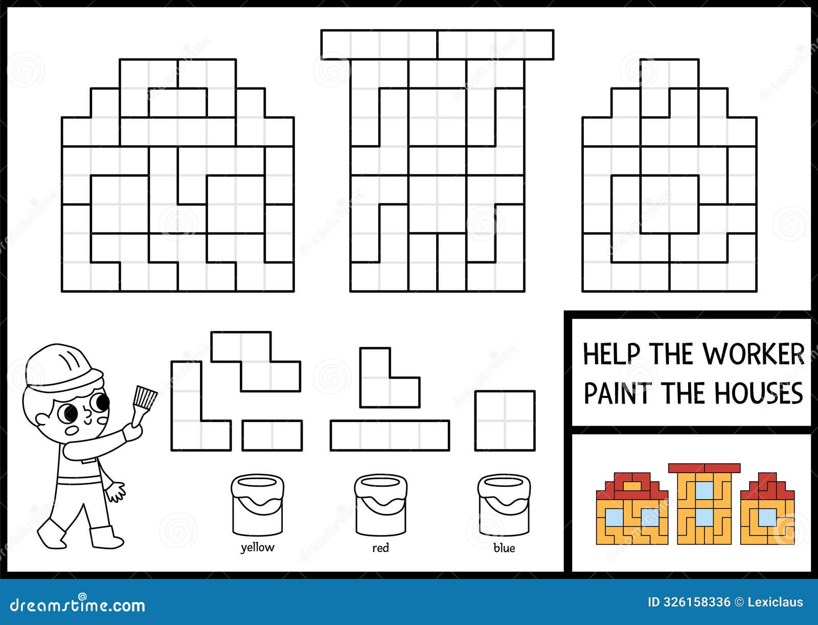 Construction Site Black and White Shape Recognition Activity with ...