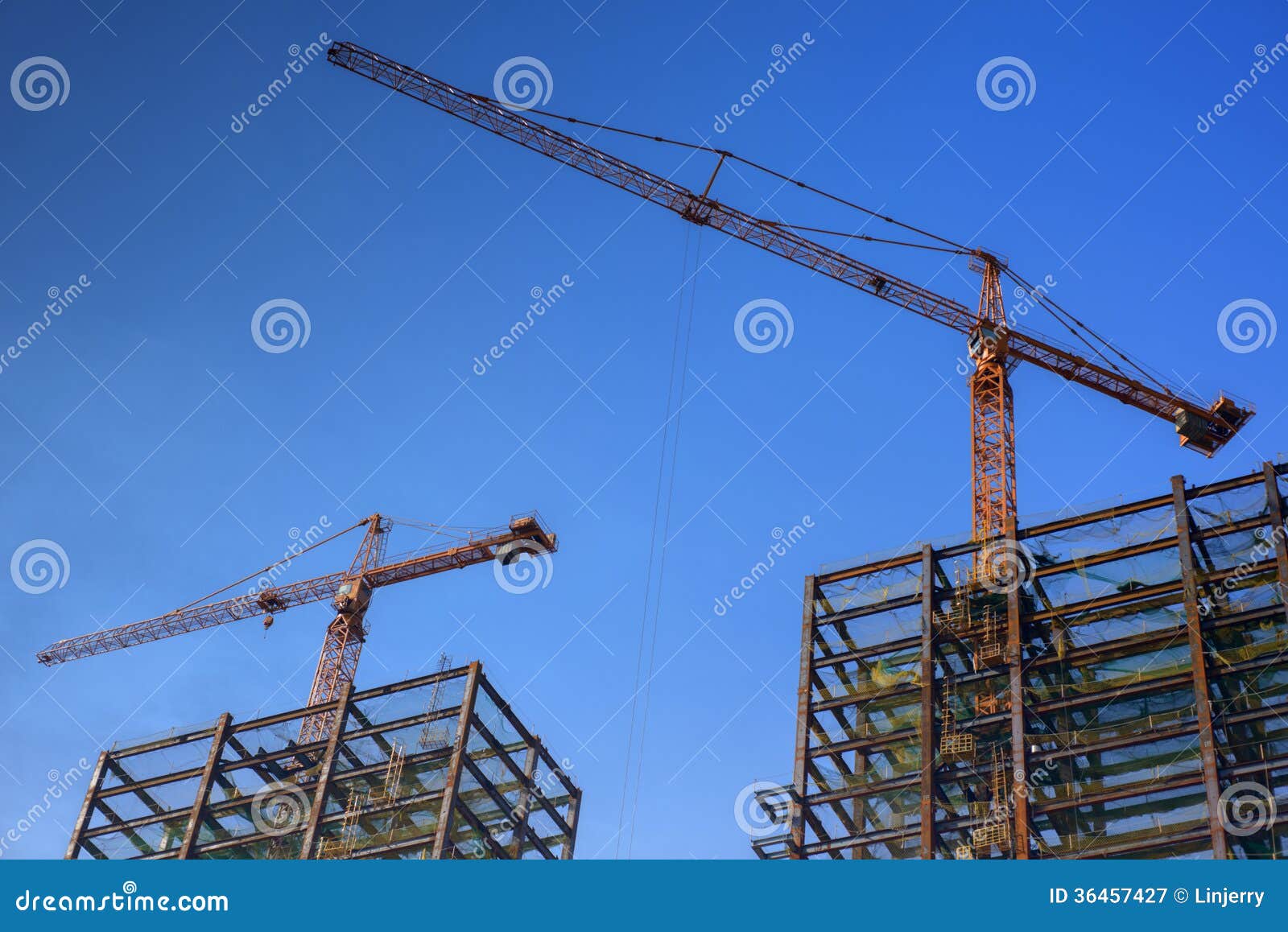 Construction site stock image. Image of buildings, dusk - 36457427