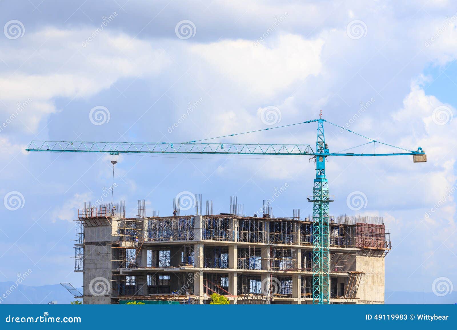 Construction Site with Blue Sky Stock Image - Image of engineering ...