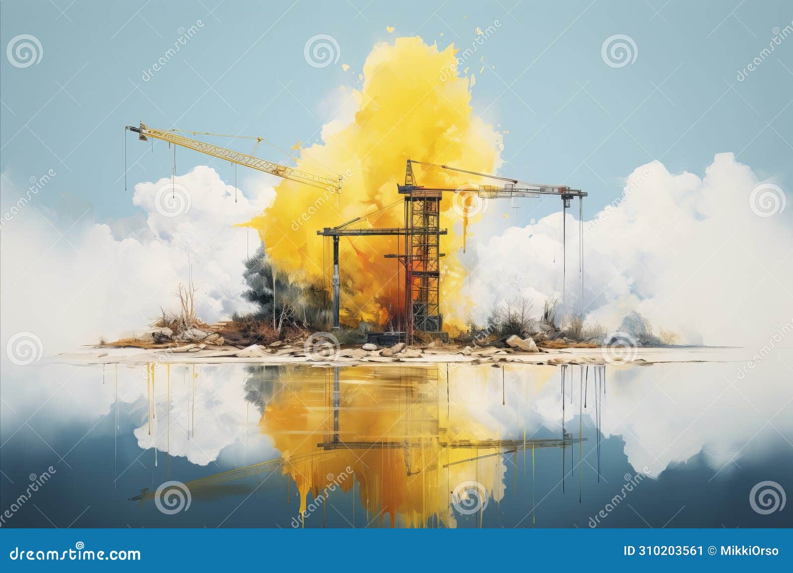 Construction Site Blueprint. Abstract Concept with Architectural and ...