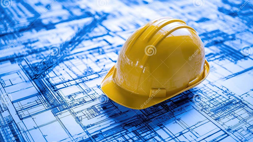 Construction Site Blueprint Stock Illustration - Illustration of design ...