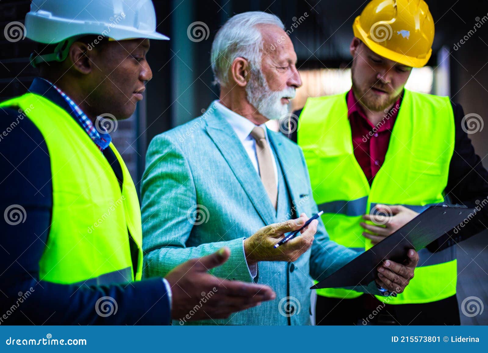 Construction Site Boss Has a Conversation with the Architects Stock ...