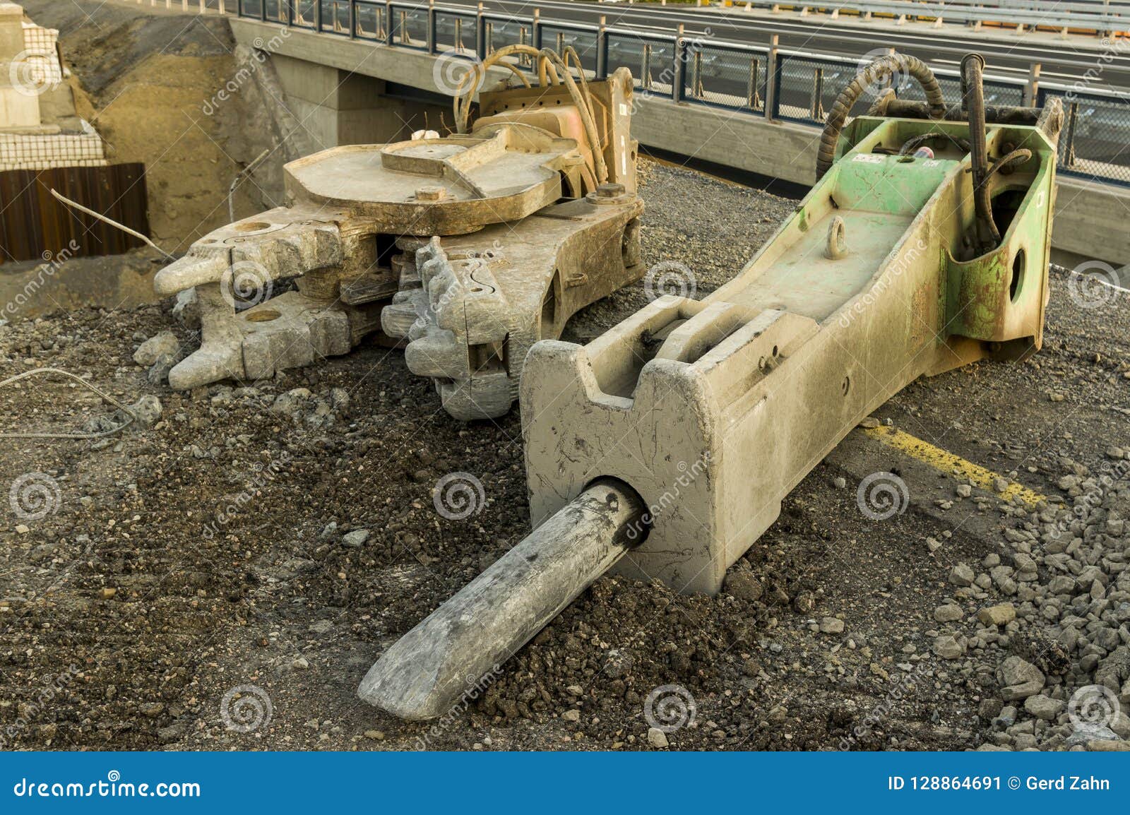 Construction Site Bridge Construction Road Construction with Hydraulic ...