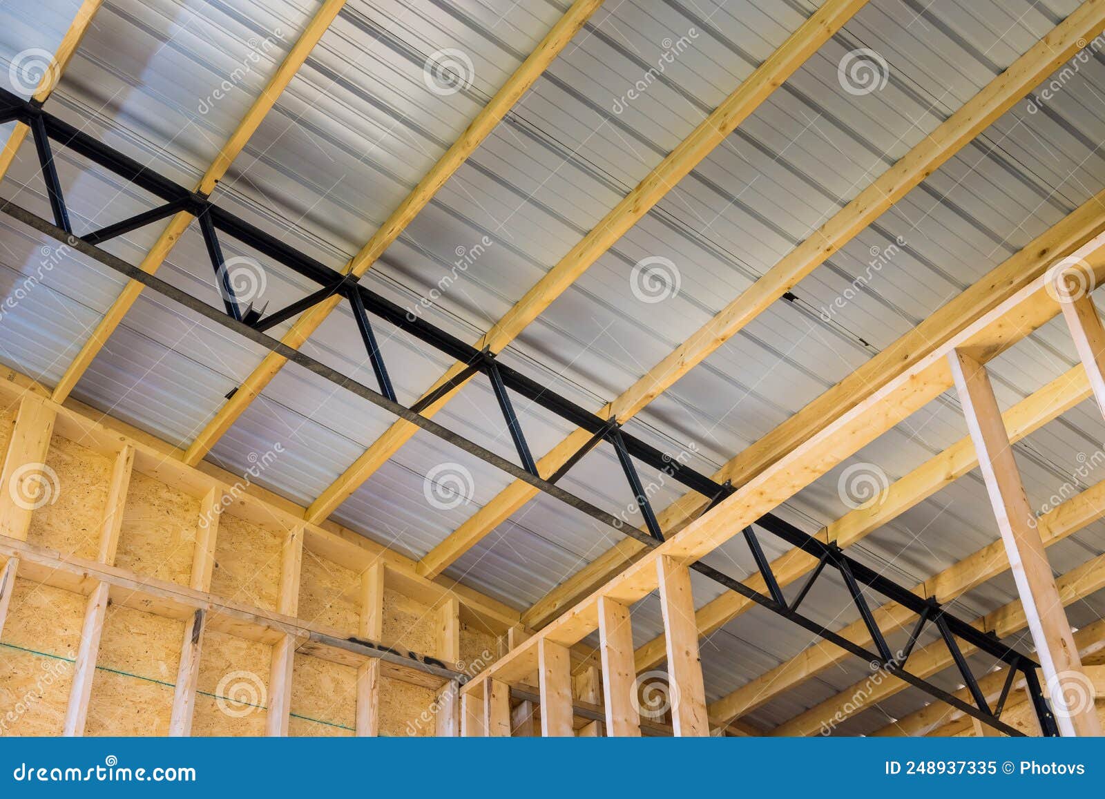 Building Frame Composition with Metal Joists Storage Built Stock Image ...