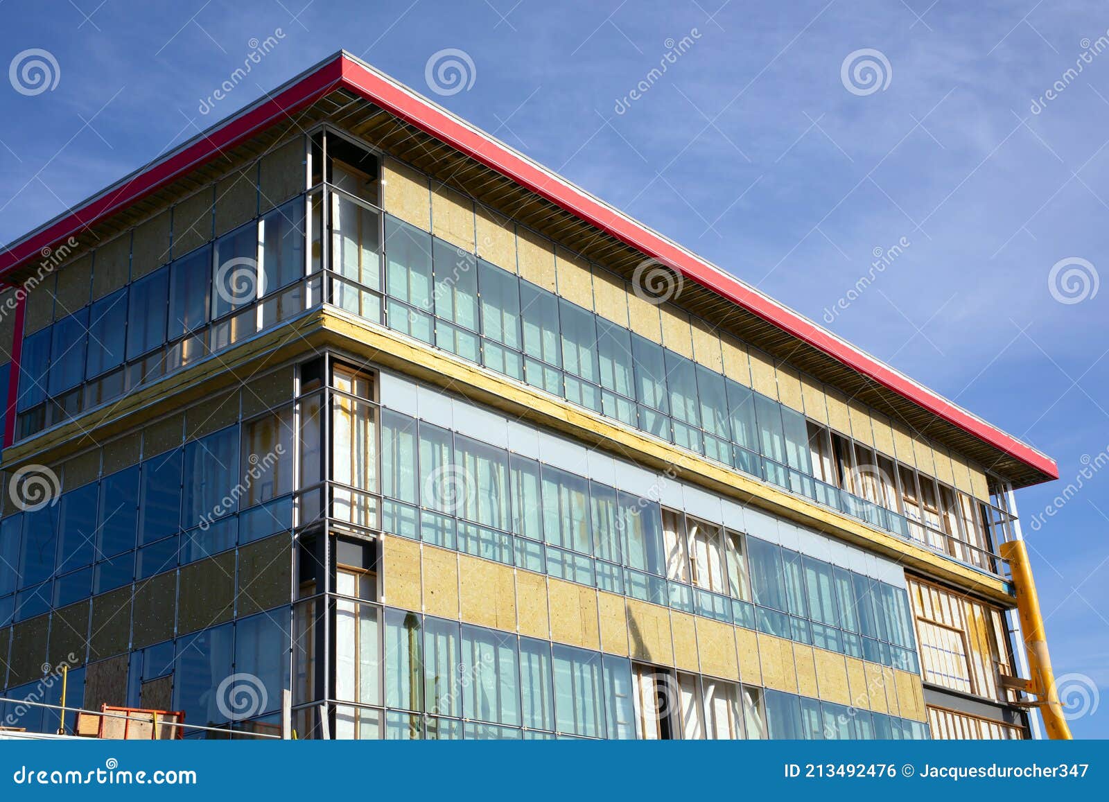 Building Under Construction Site Glass Structure Isolation Stock Photo ...