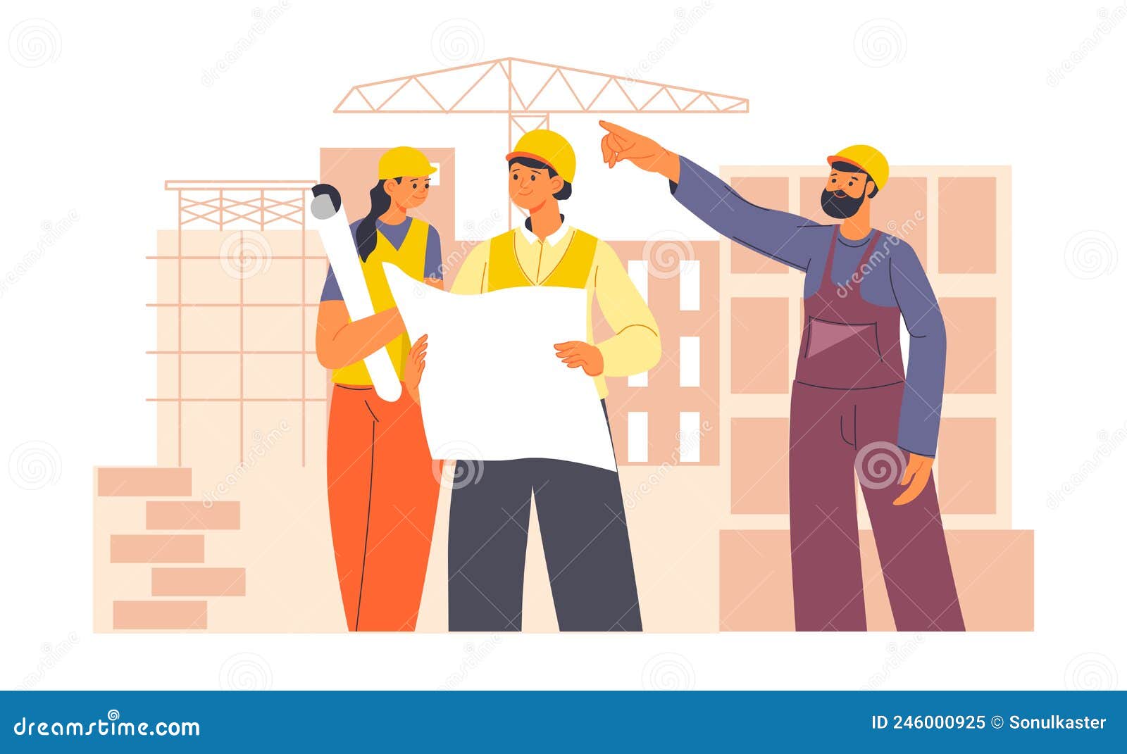 Builders And Architects. Master Foreman And Professional Construction ...