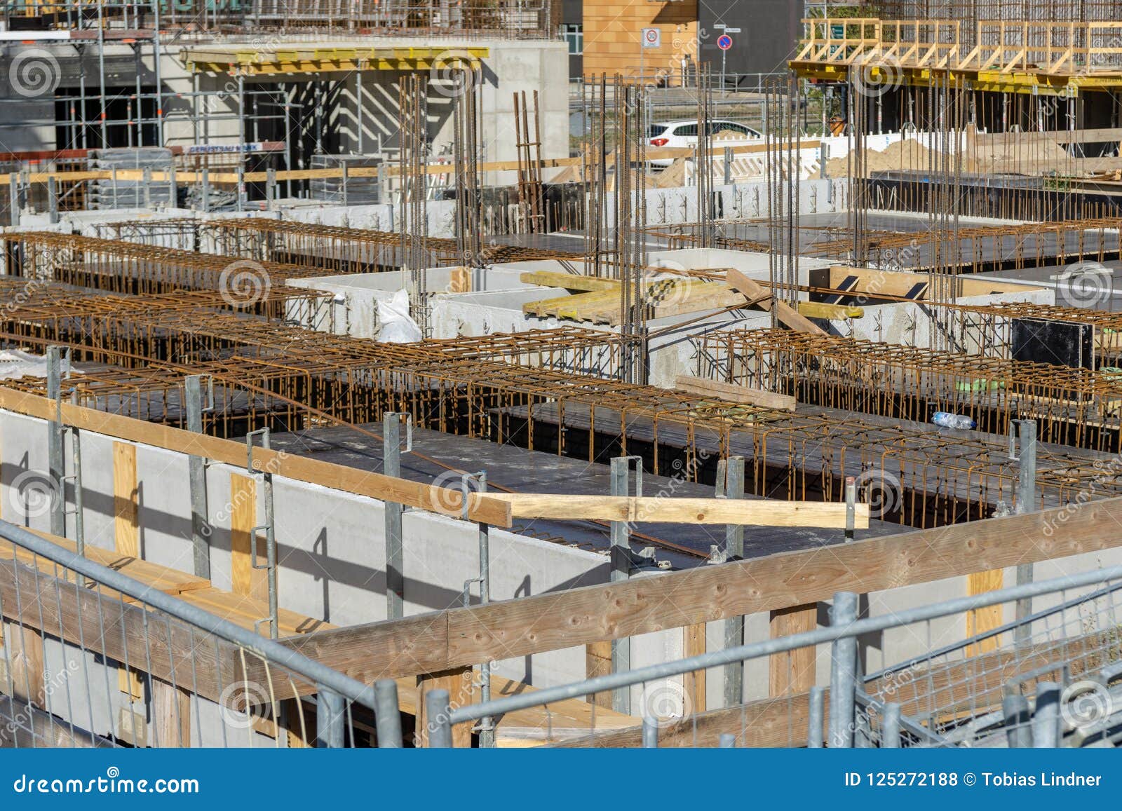Construction Site of a Building with Reinforced Concrete Stock Photo ...