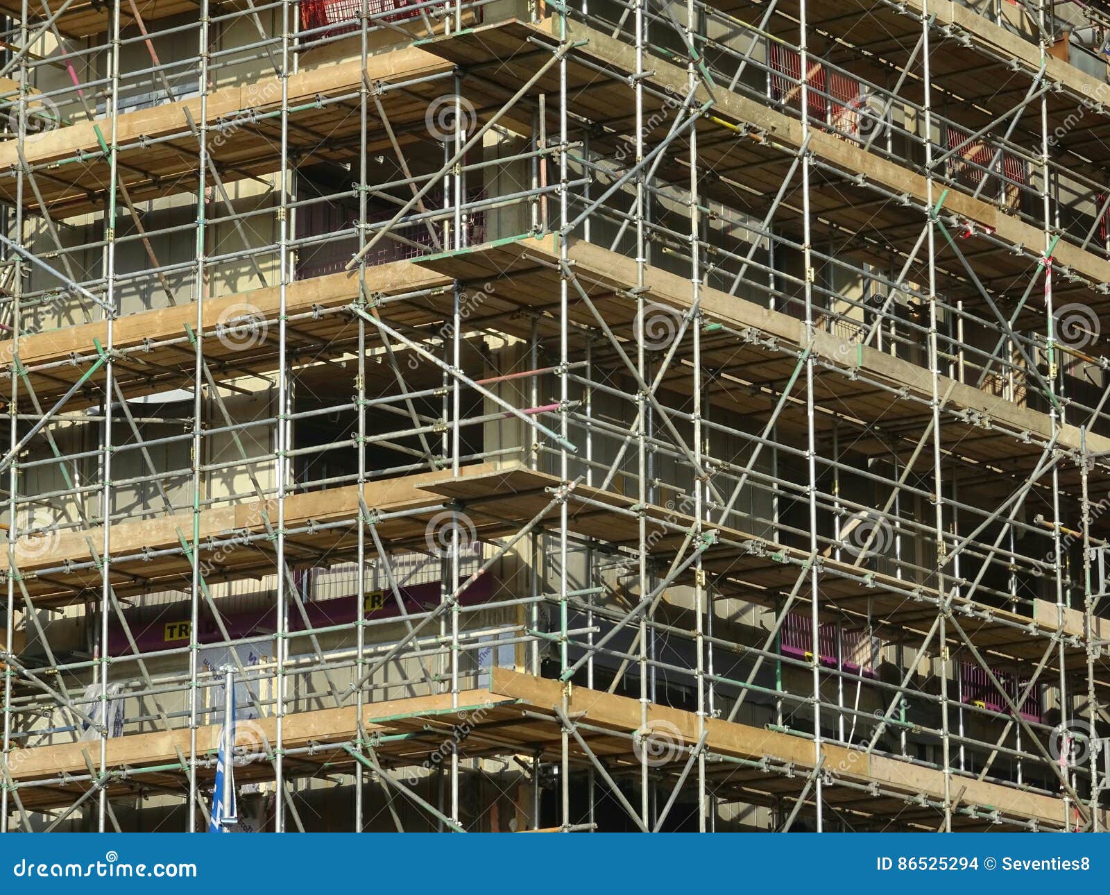 Construction Site Building Scaffolding Editorial Stock Image - Image of ...