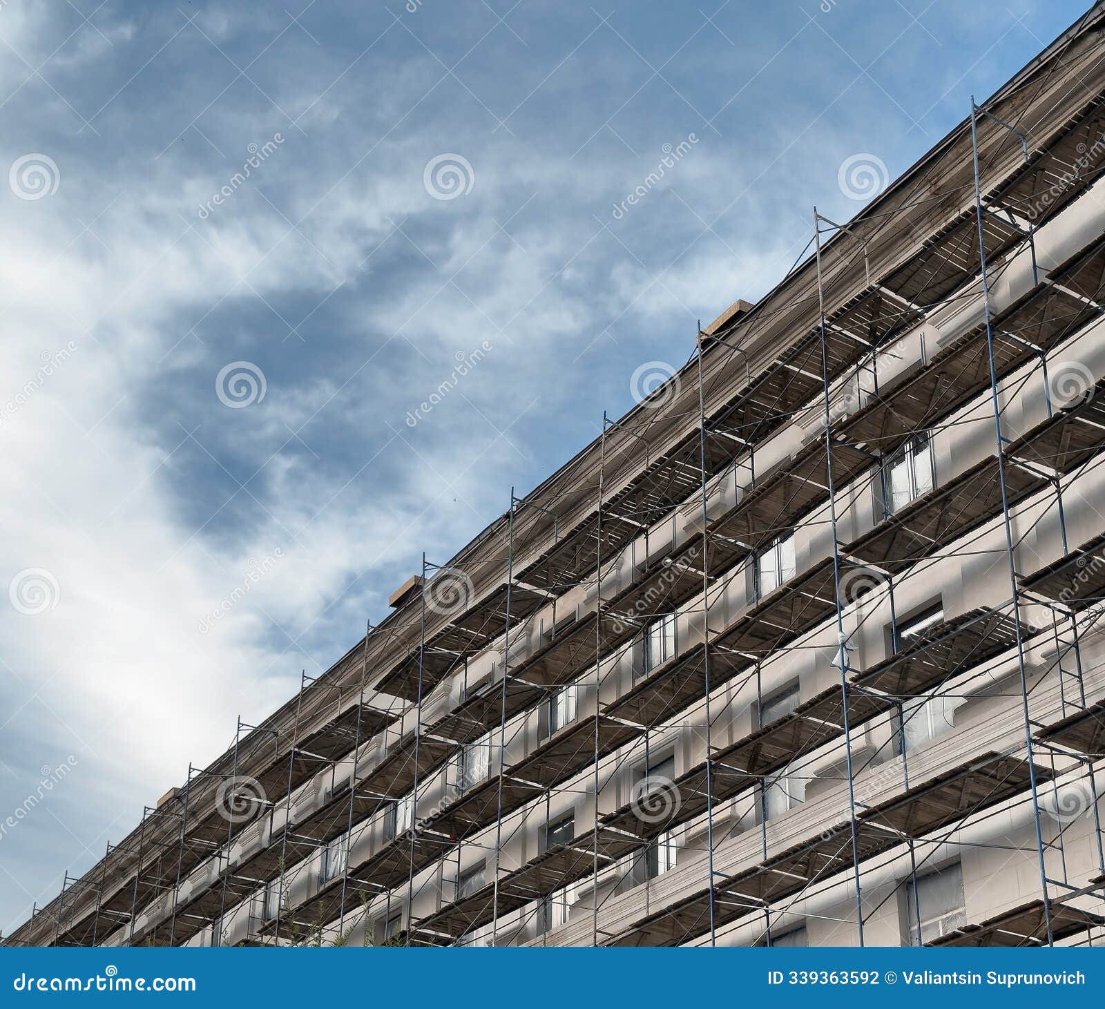 Construction Site with Building Under Development, Modern Apartment or ...