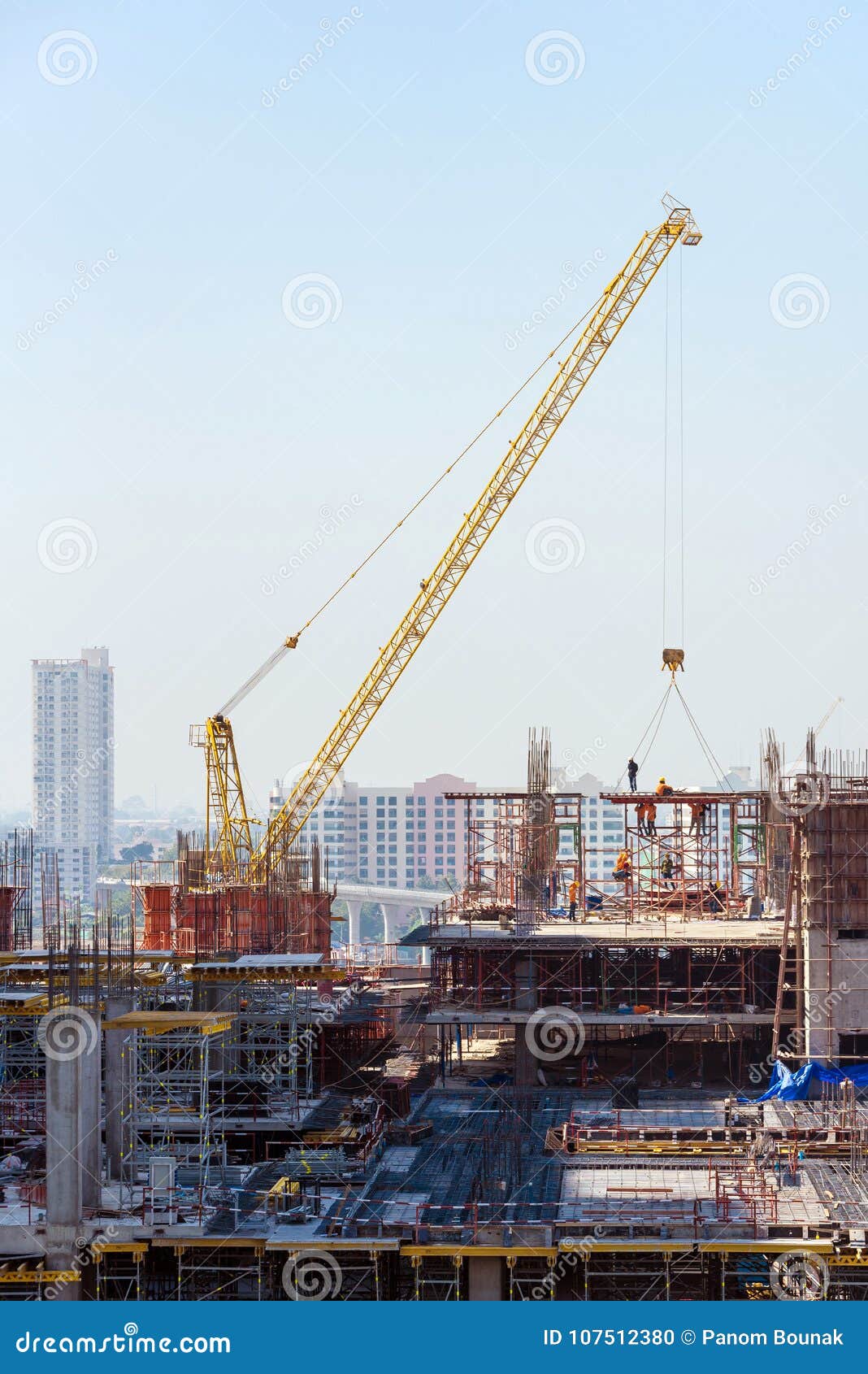 Construction Site Busy Operate in Beginning of Building Stock Photo ...