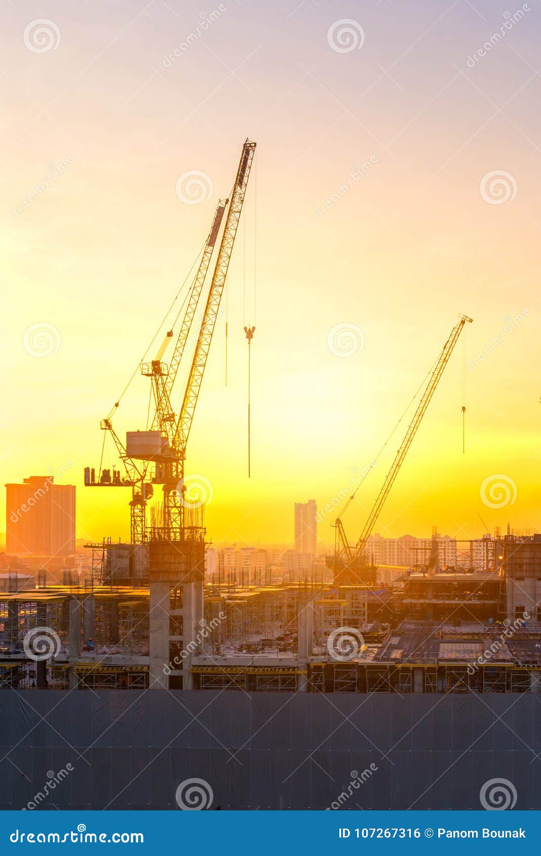 Construction Site Busy Operate in Beginning of Building Stock Photo ...