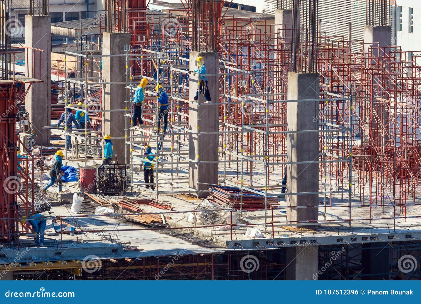 Construction Site Busy Operate in Beginning of Building Stock Photo ...