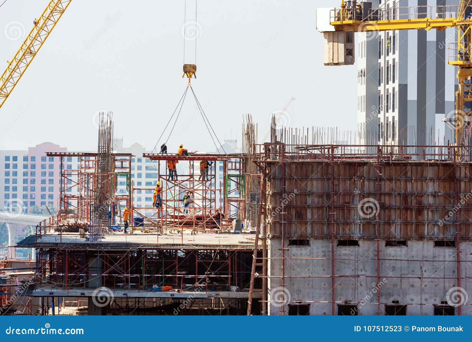 Construction Site Busy Operate in Beginning of Building Stock Image ...