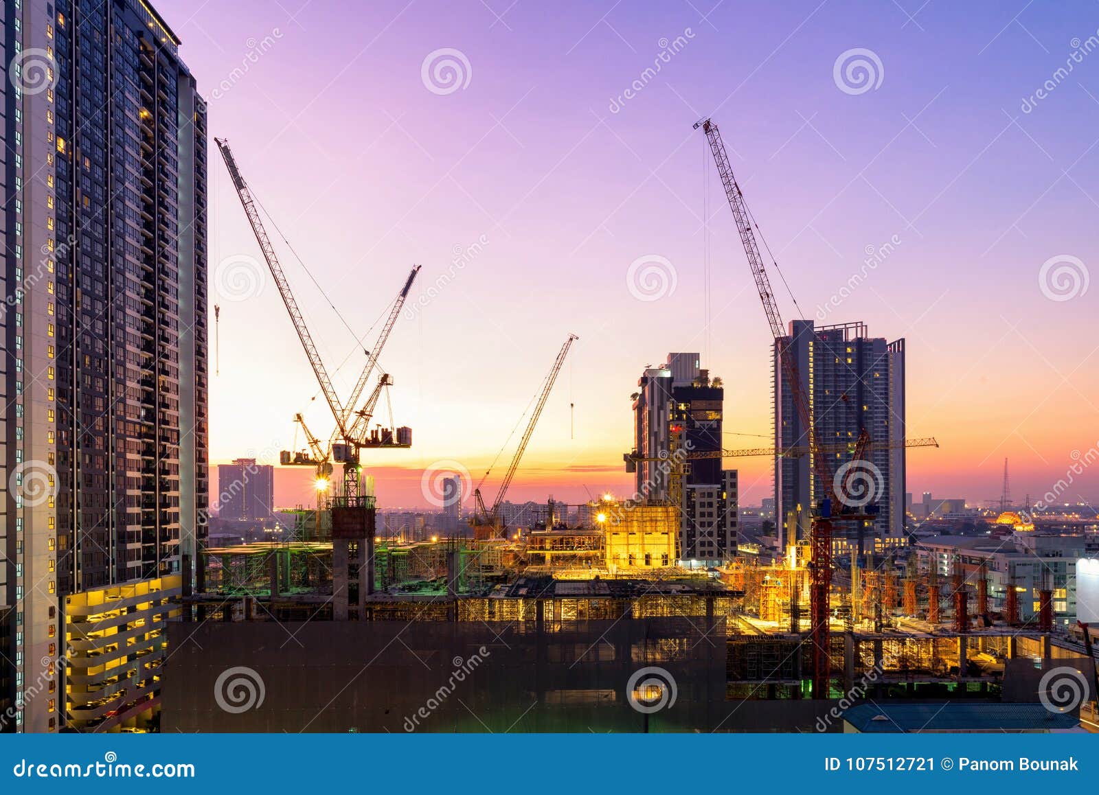Construction Site Busy Operate in Beginning of Building Stock Image ...
