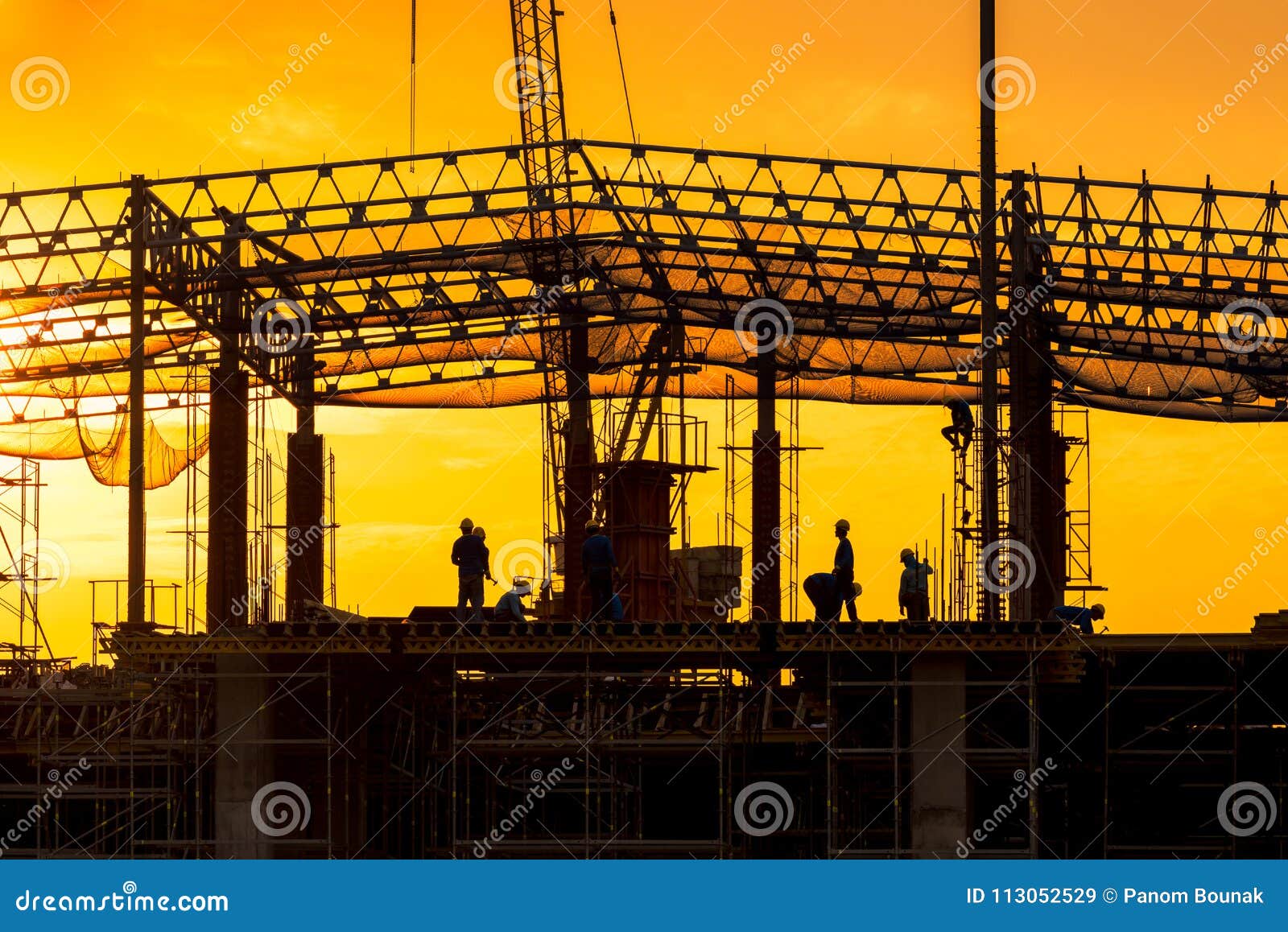 Construction Site Busy Operate in Beginning of Building Stock Image ...