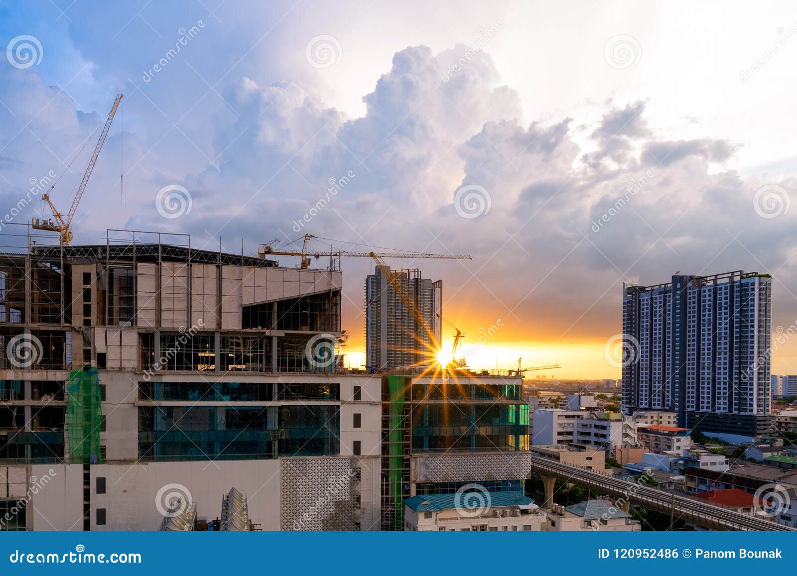 Construction Site Busy Operate in Beginning of Building Stock Photo ...