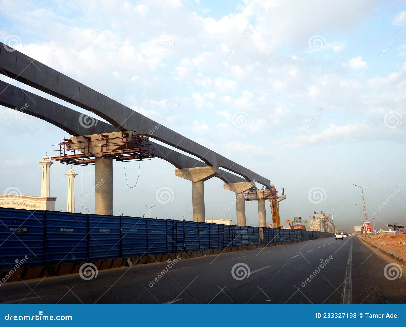 A Construction Site of Cairo Monorail Which is a Two-line Monorail Over ...