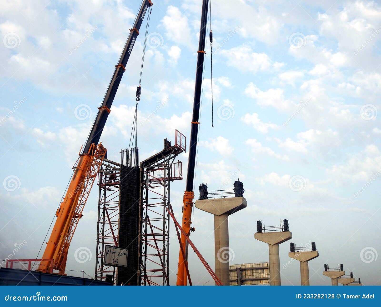 A Construction Site of Cairo Monorail Which is a Two-line Monorail Over ...