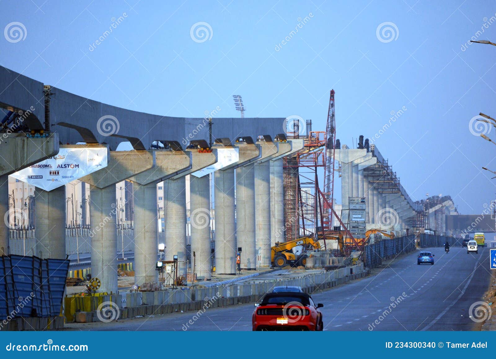 A Construction Site of Cairo Monorail Which is a Two-line Monorail Over ...