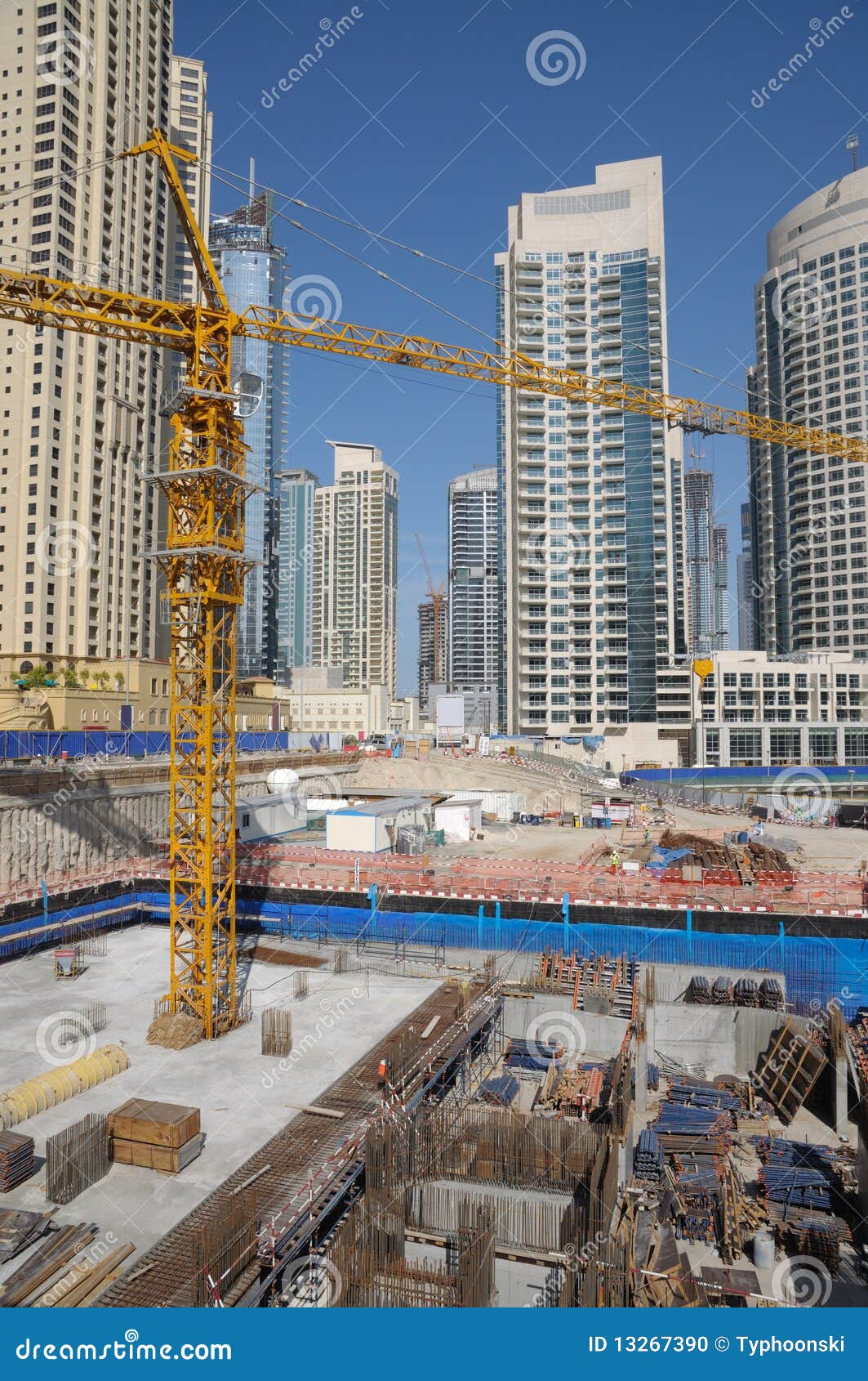 Construction Site in the City Stock Photo - Image of industry, yellow ...