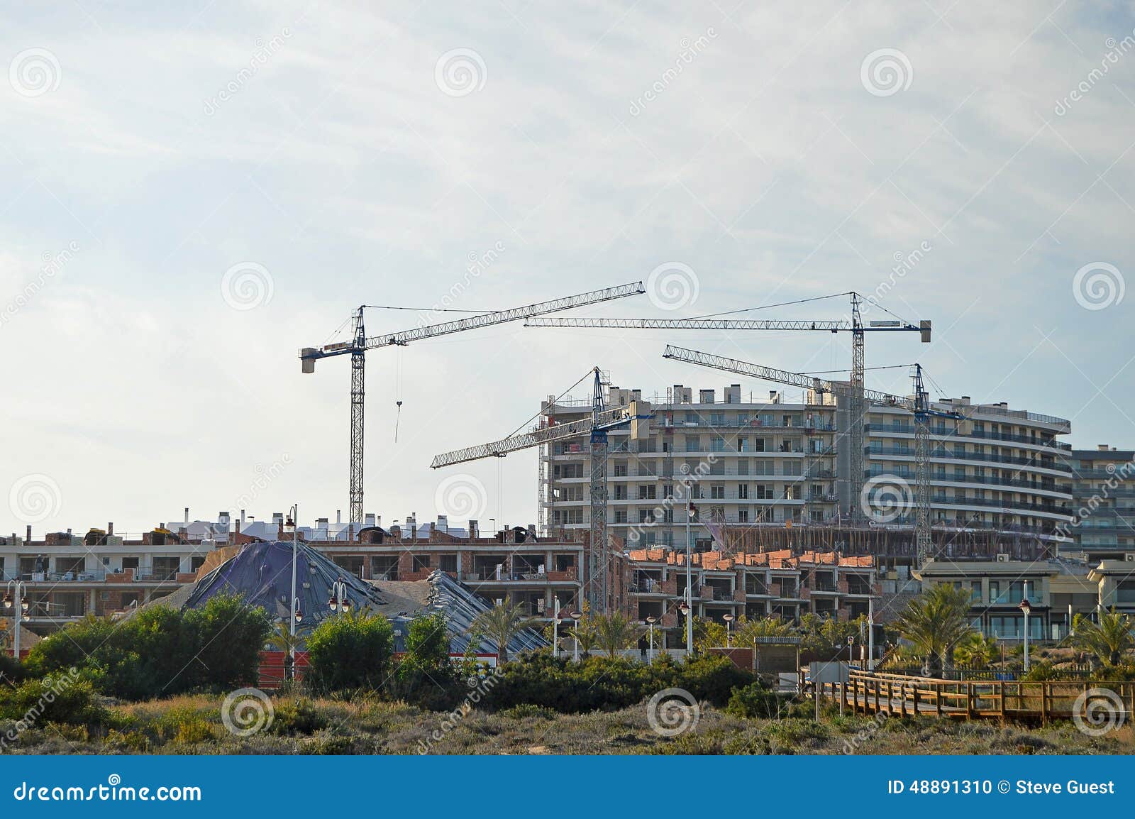 Construction Building Site - House Building Industry Stock Photo ...