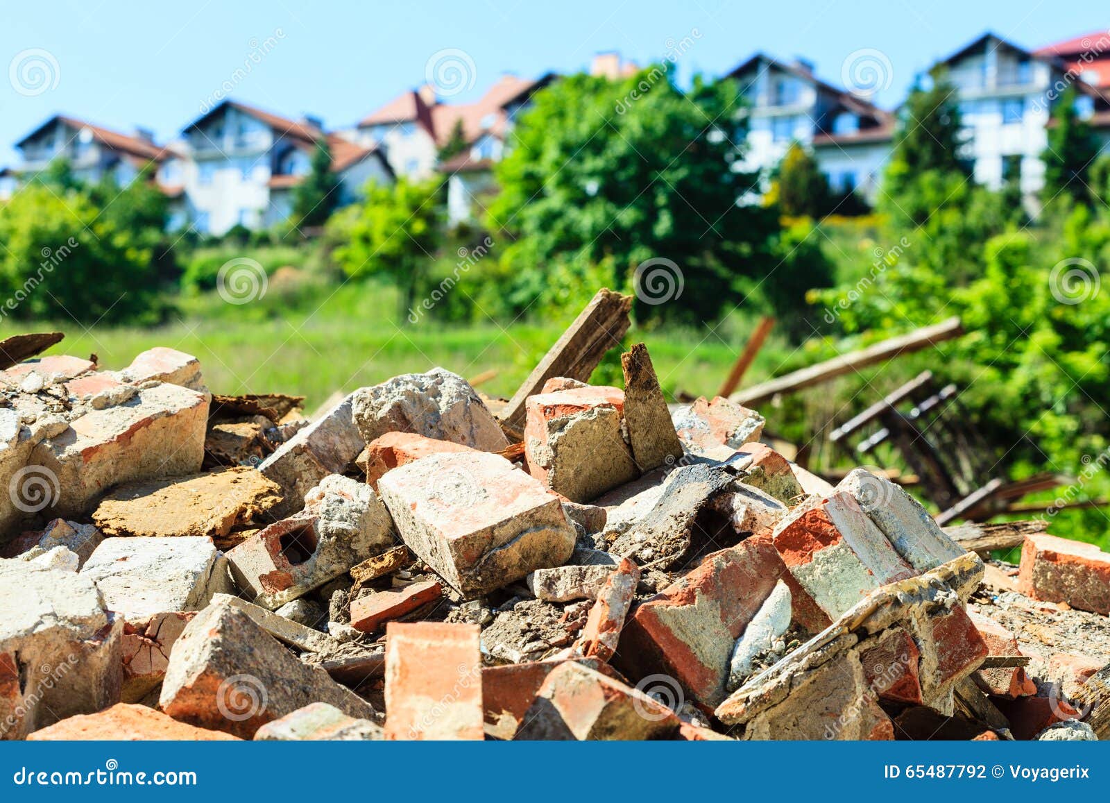 Construction Site. Closeup Stack of Old Bricks. Stock Photo - Image of ...
